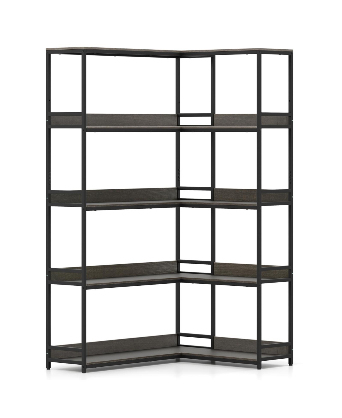 Click here for Slickblue 5-Tier L-Shaped Corner Bookshelf with Me... prices