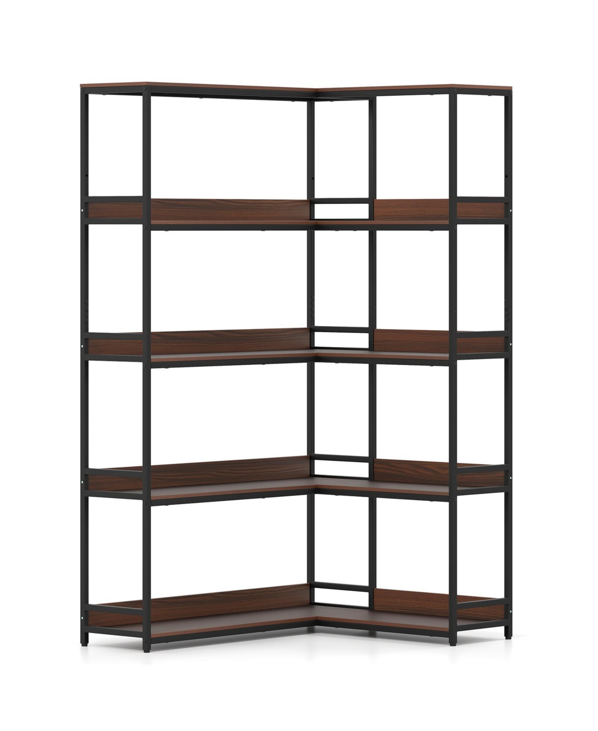 Click here for Slickblue 5-Tier L-Shaped Corner Bookshelf with Me... prices