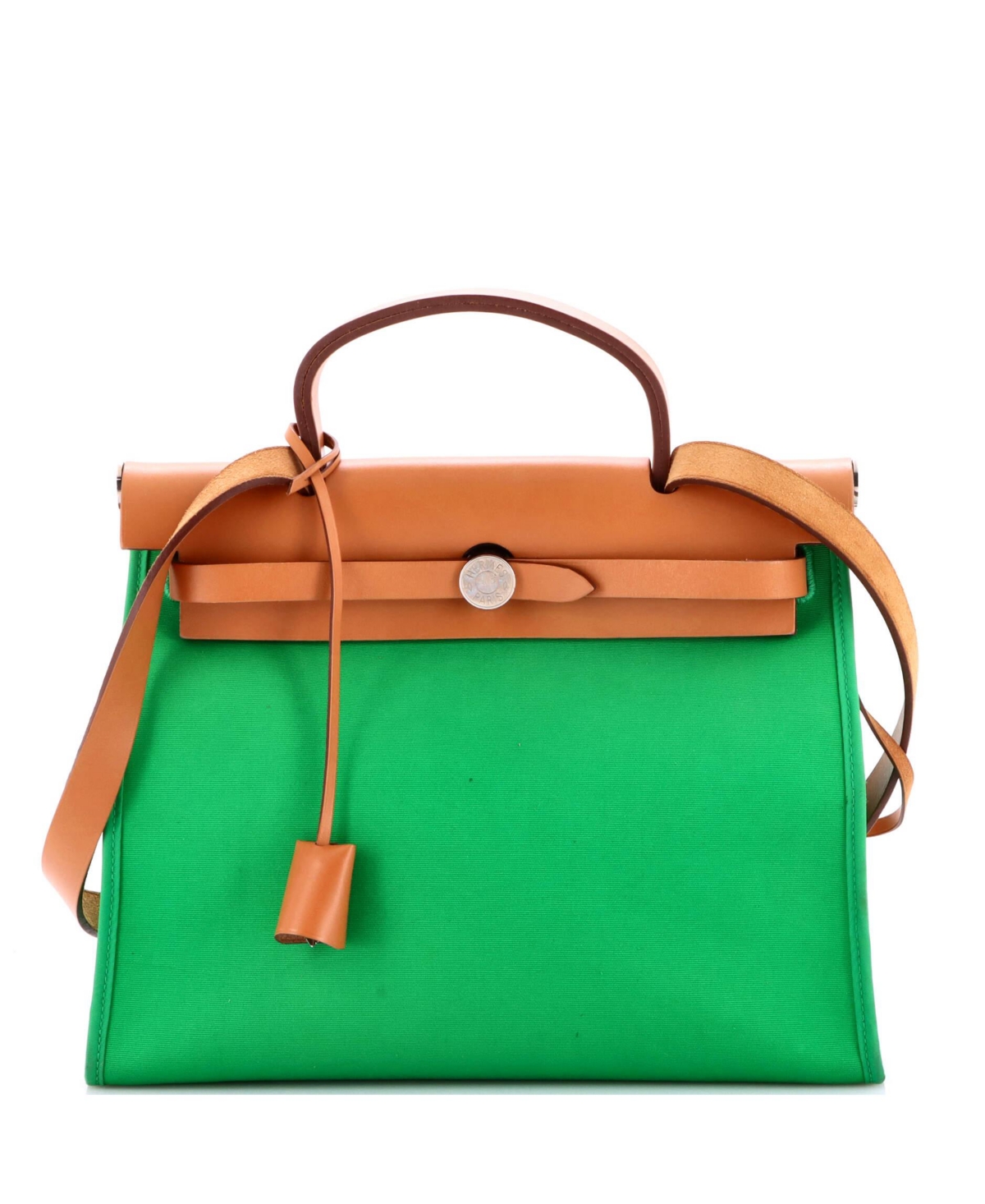 Click here for Pre-Owned HERMES 31 Herbag Zip Leather and Toile -... prices