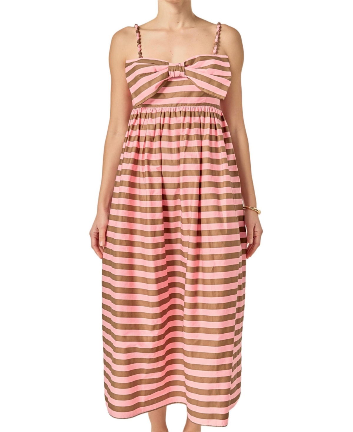 Click here for English Factory Womens Striped Midi Dress - Pink/b... prices