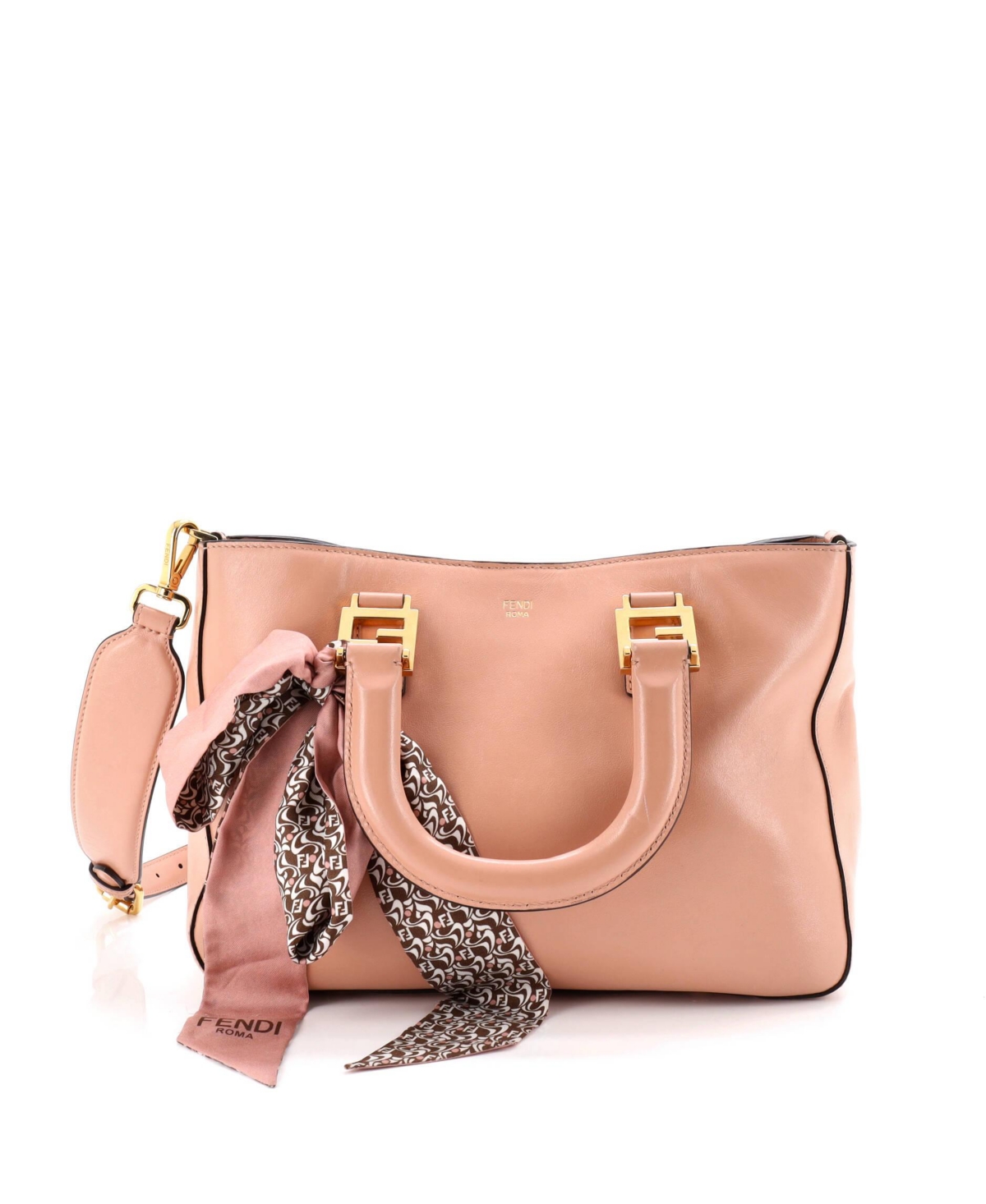 Click here for Pre-Owned Fendi Small Ff Handle Tote Leather - Pin... prices