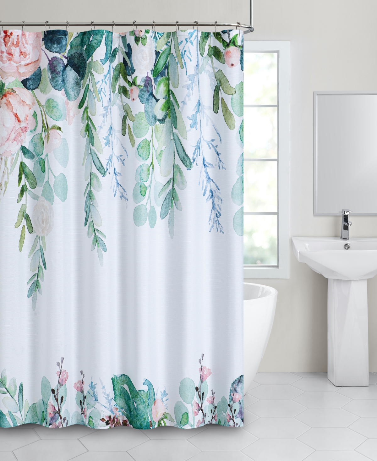 Click here for Dainty Home Floral Waterfall Shower Curtain  70 x... prices