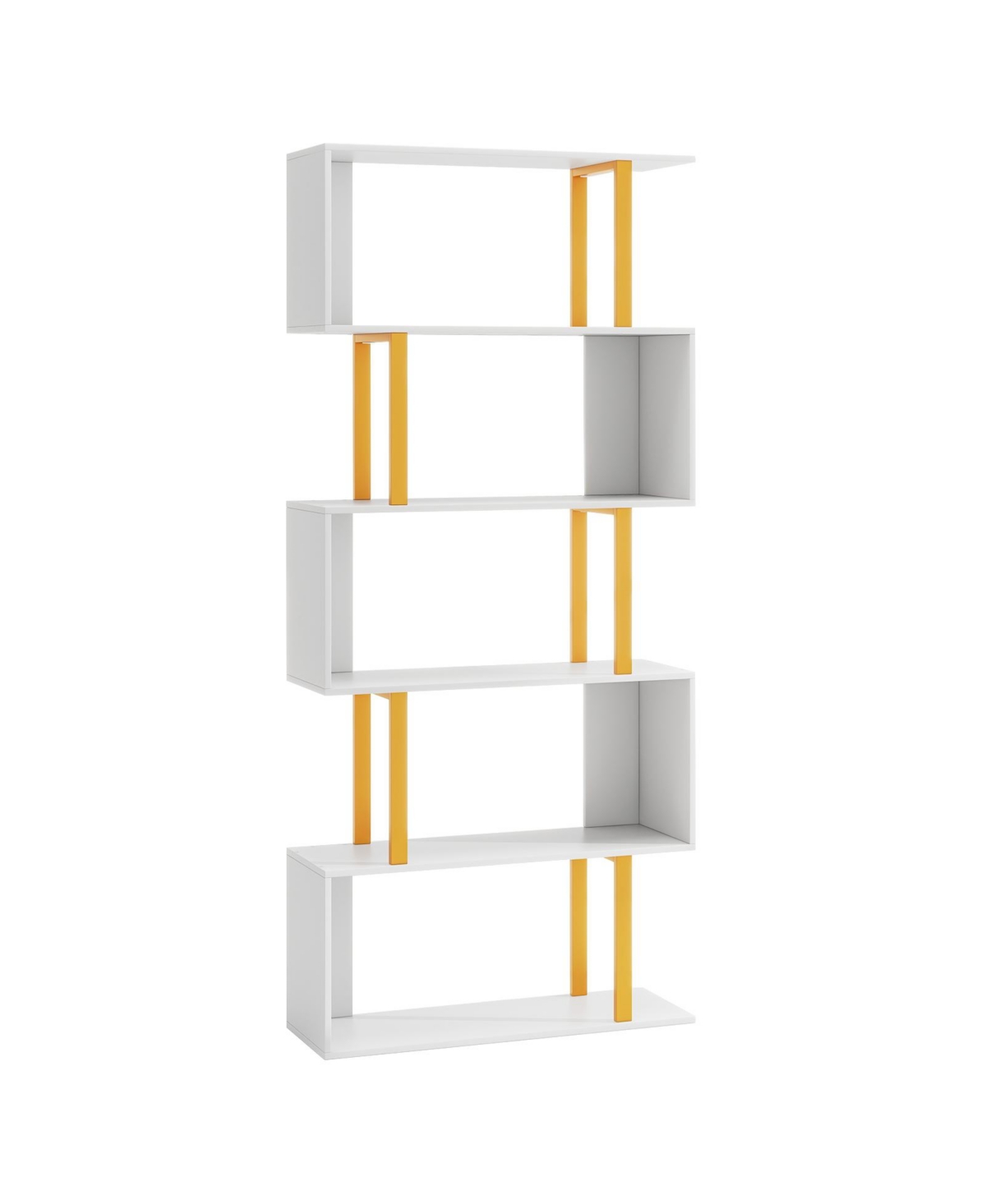Click here for Slickblue 5-Tier/6-Tier Geometric Bookcase with Me... prices