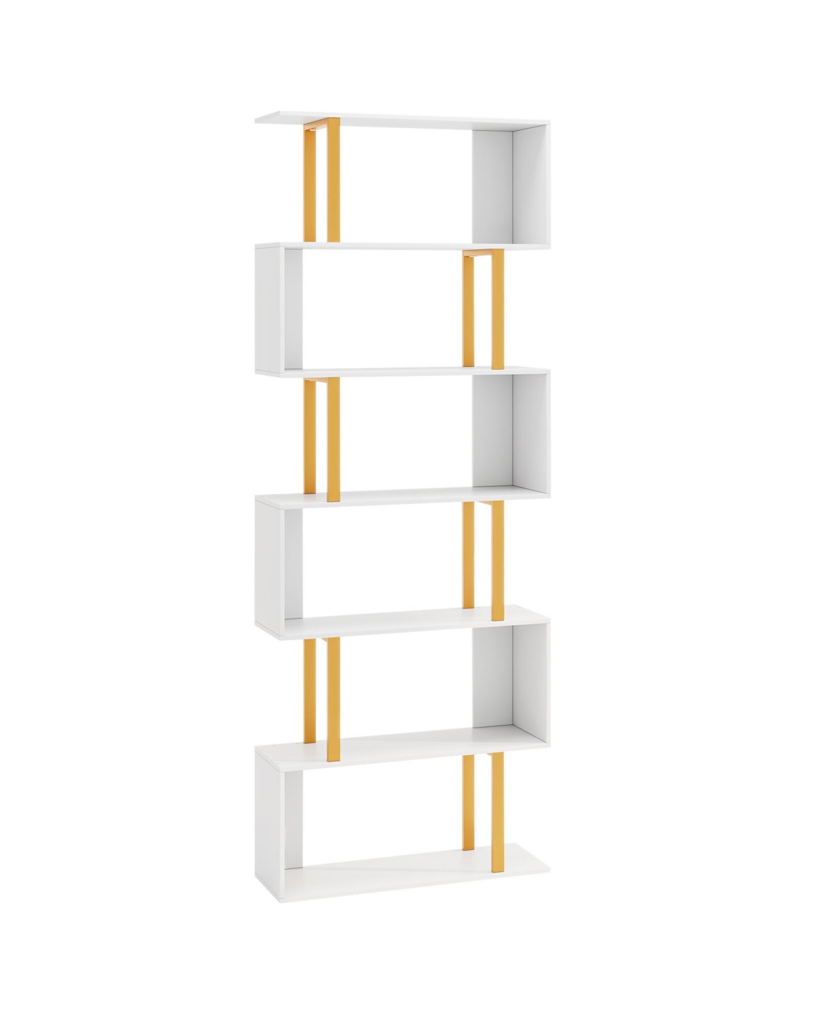 Click here for Slickblue 5-Tier/6-Tier Geometric Bookcase with Me... prices