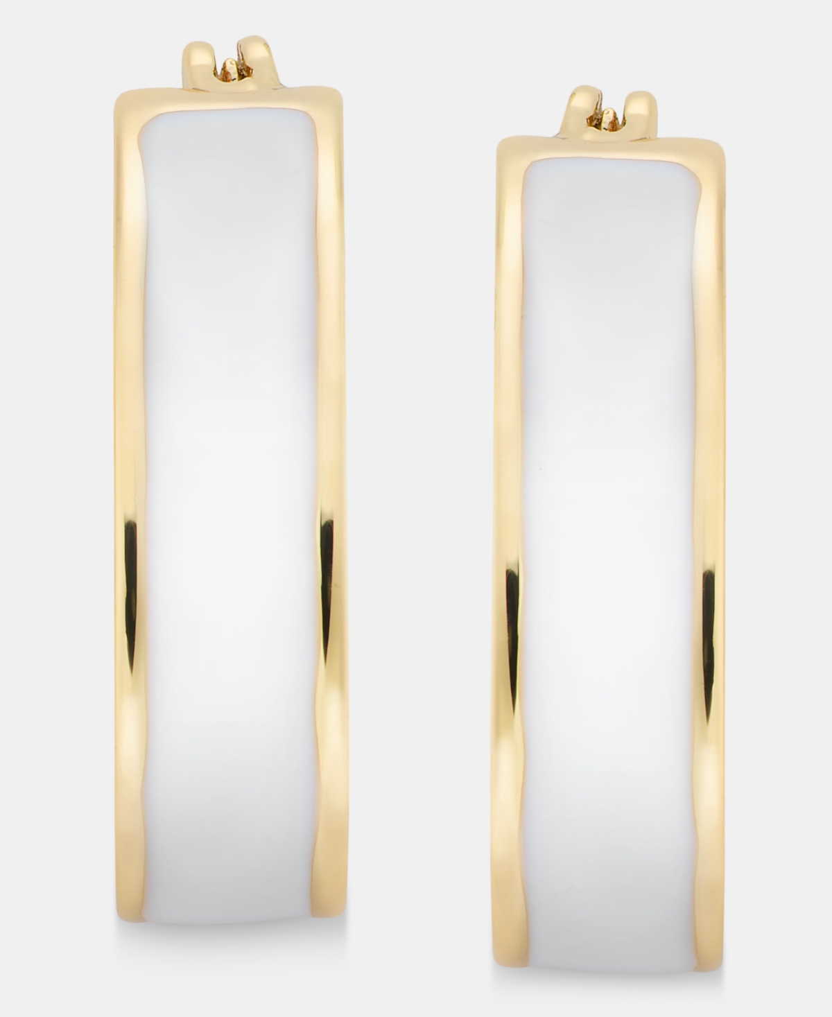 Click here for Karl Lagerfeld Paris Color Oval Hoop Earrings - Wh... prices
