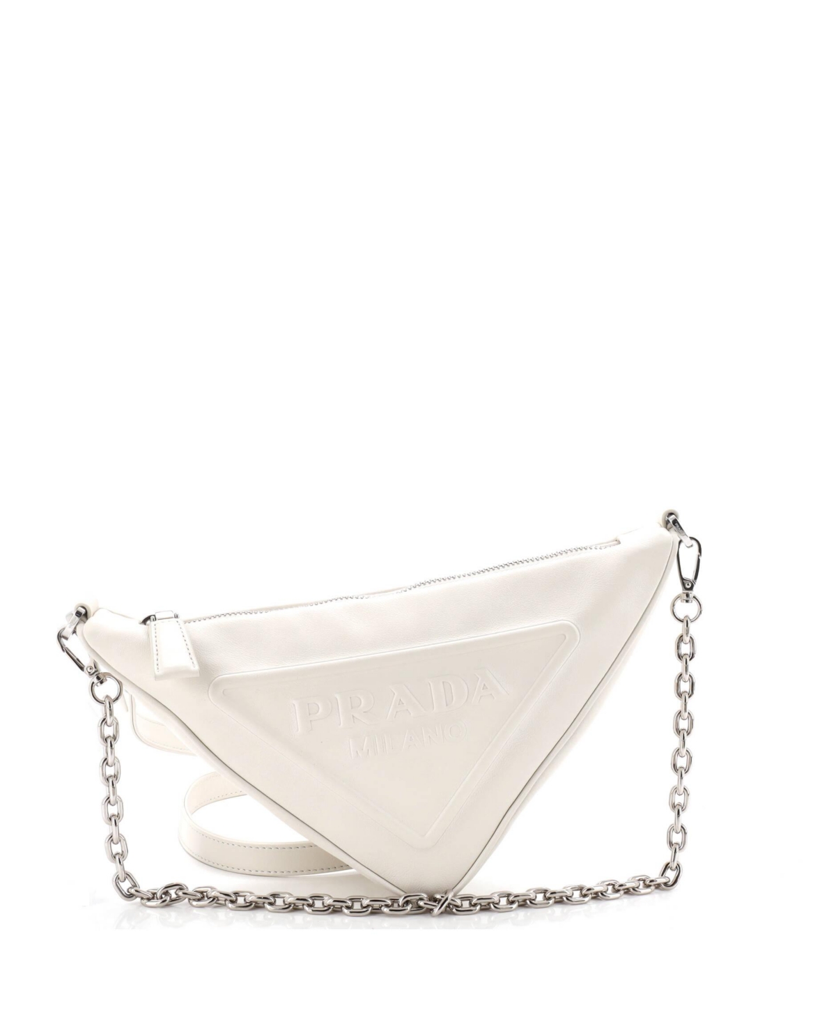 Click here for Pre-Owned Prada Mini Triangle Logo Zip Shoulder Ba... prices