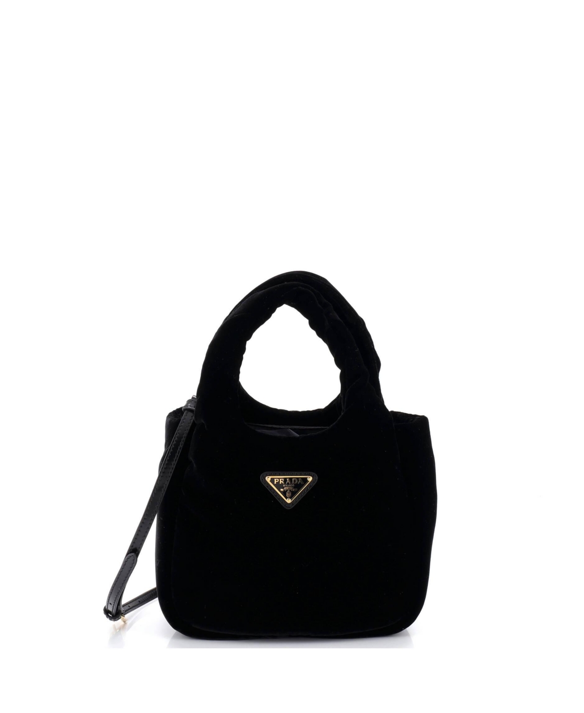 Click here for Pre-Owned Prada Mini Padded Soft Tote Velvet - Bla... prices