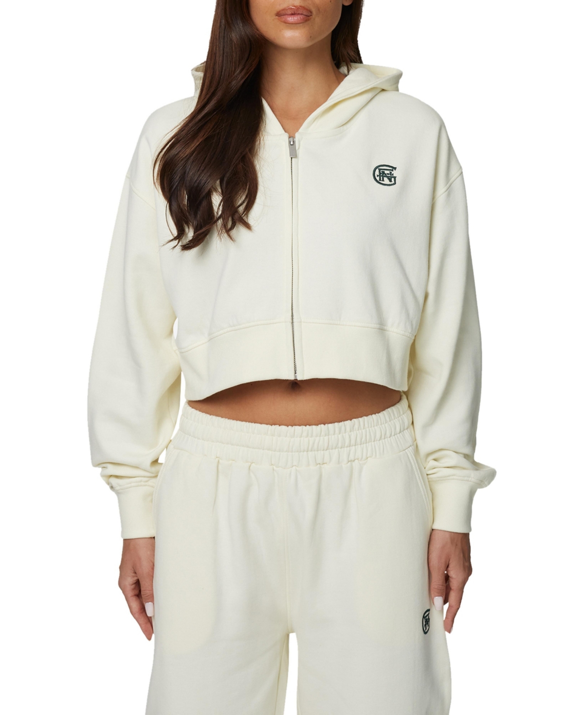 Click here for Good For Nothing Womens Cropped Zipped Halftone Ho... prices