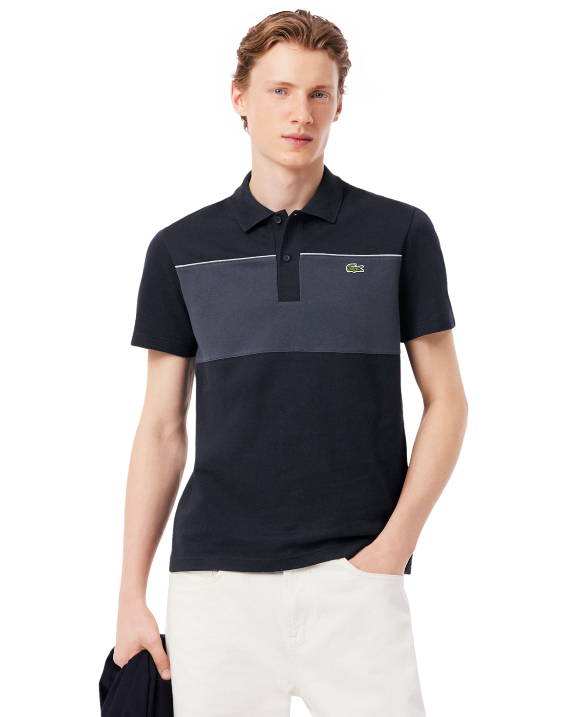 Click here for Lacoste Mens Regular-Fit Color Block Polo Shirt -... prices