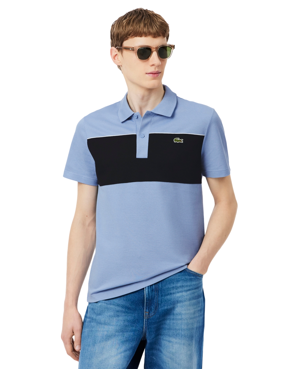 Click here for Lacoste Mens Regular-Fit Color Block Polo Shirt -... prices