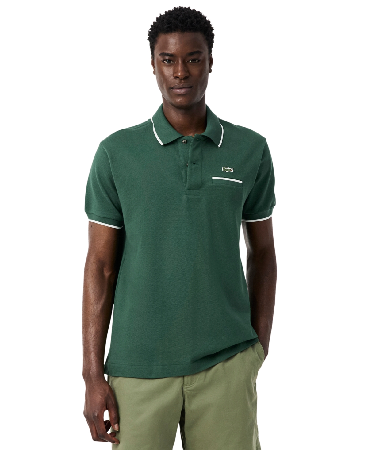 Click here for Lacoste Mens Classic-Fit Polo Shirt - Green/Flour prices