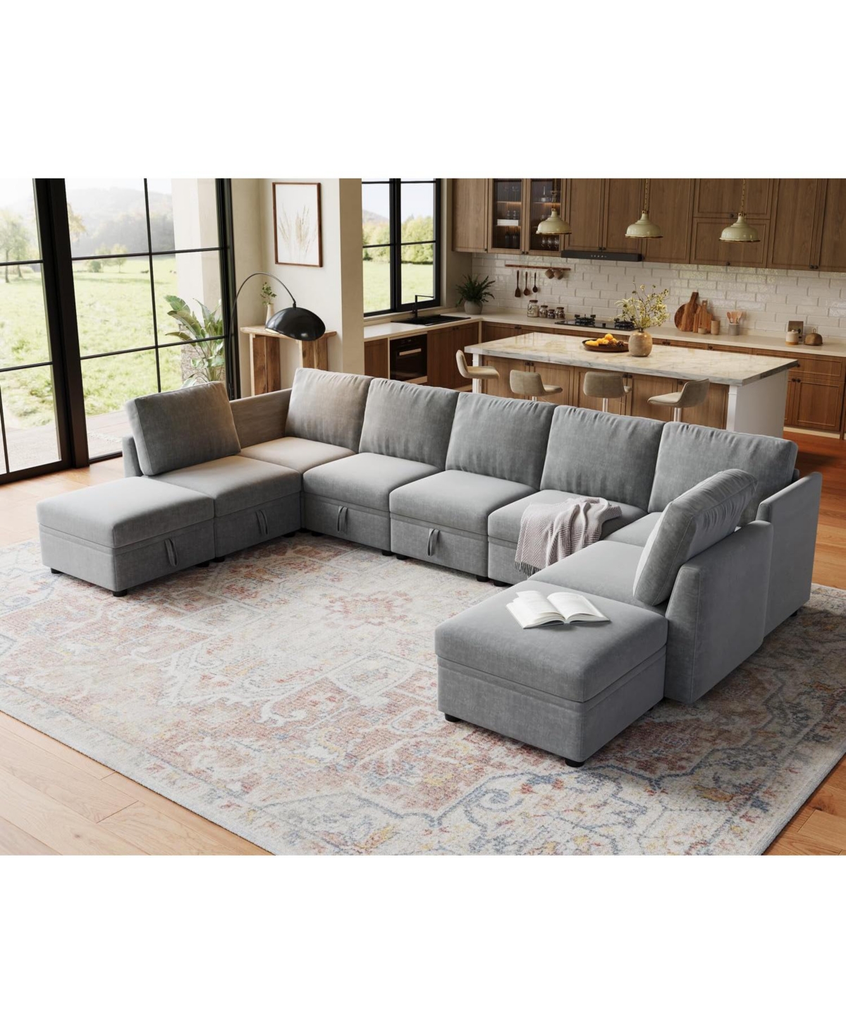Click here for gaomon 9-Seater U-Shaped Modular Sectional Sofa  O... prices