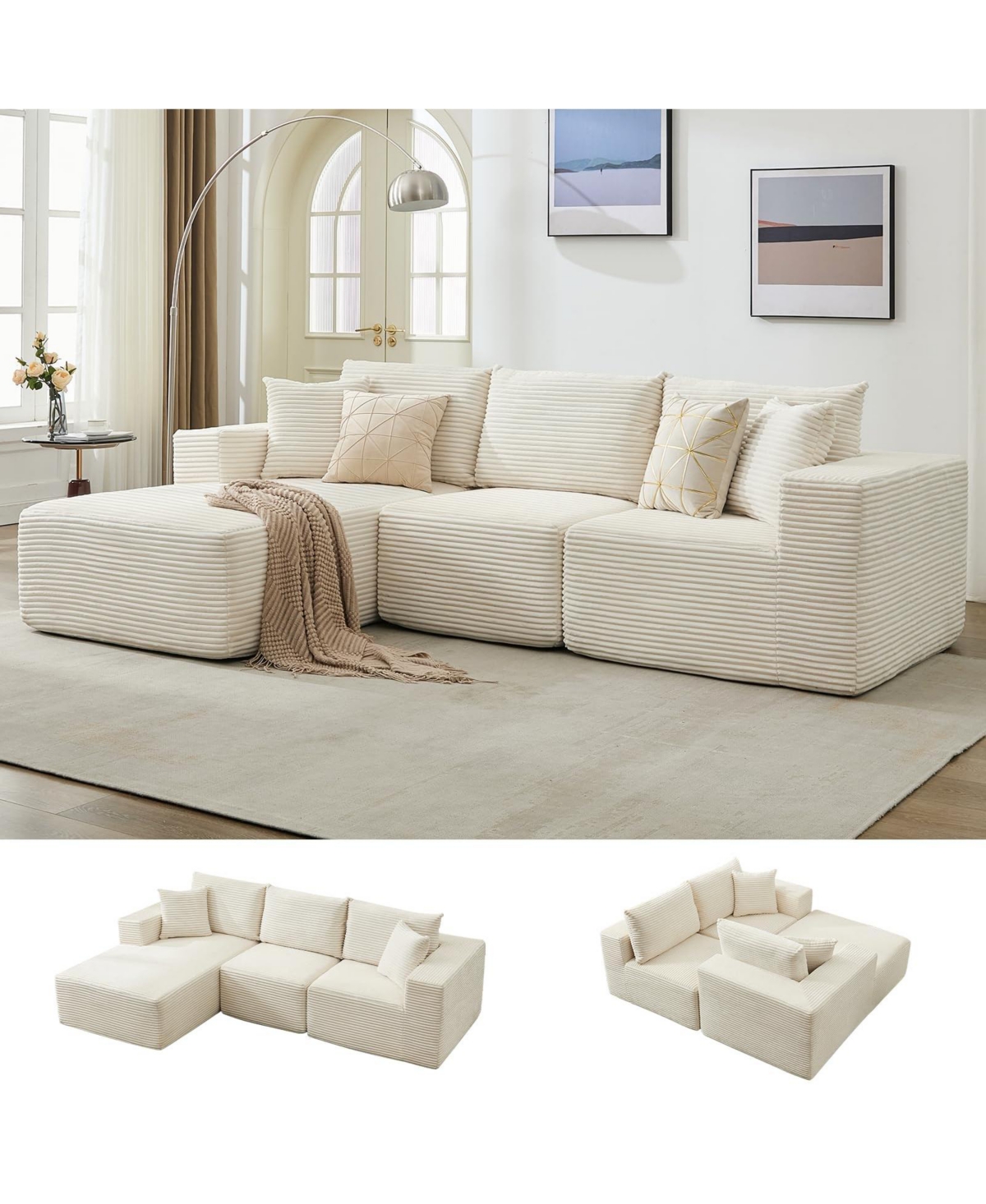 Click here for gaomon 108" Modular L-Shaped Cloud Couch  Rev... prices