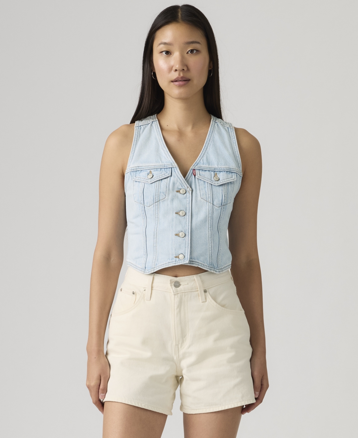 Click here for Levis Womens Mainline V-Neck Cotton Racer Vest - N... prices