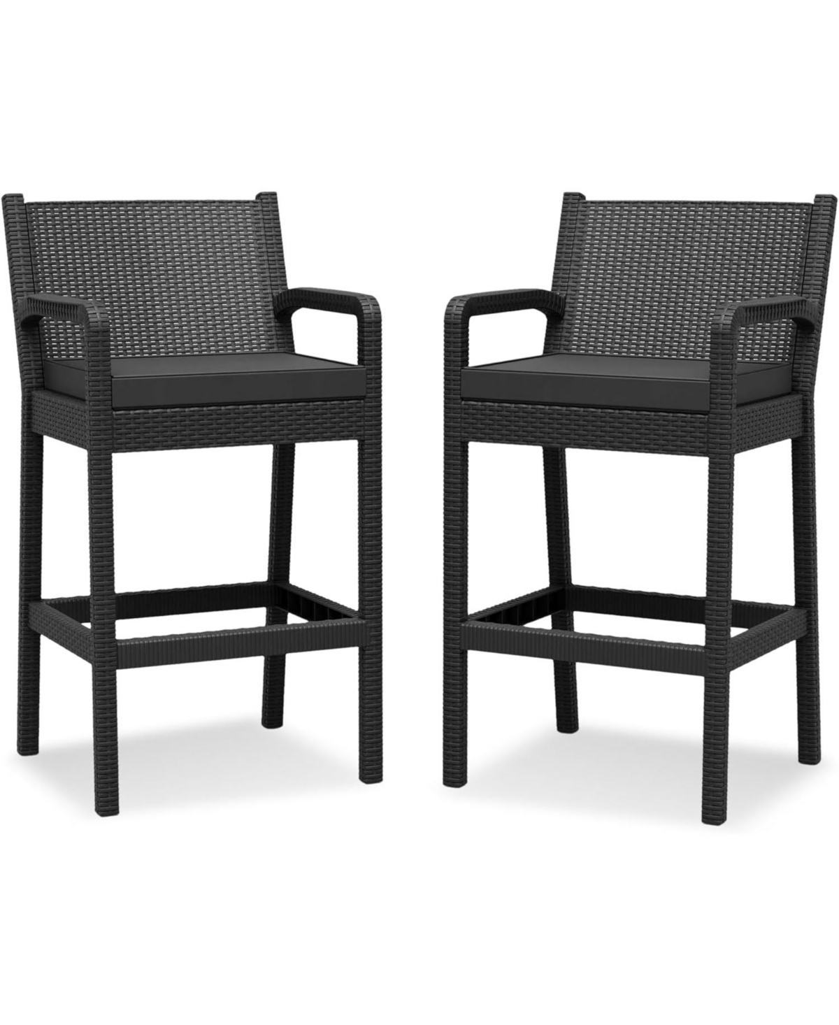 Click here for gaomon 2 Pc. Wicker Outdoor Bar Stools with Cushio... prices