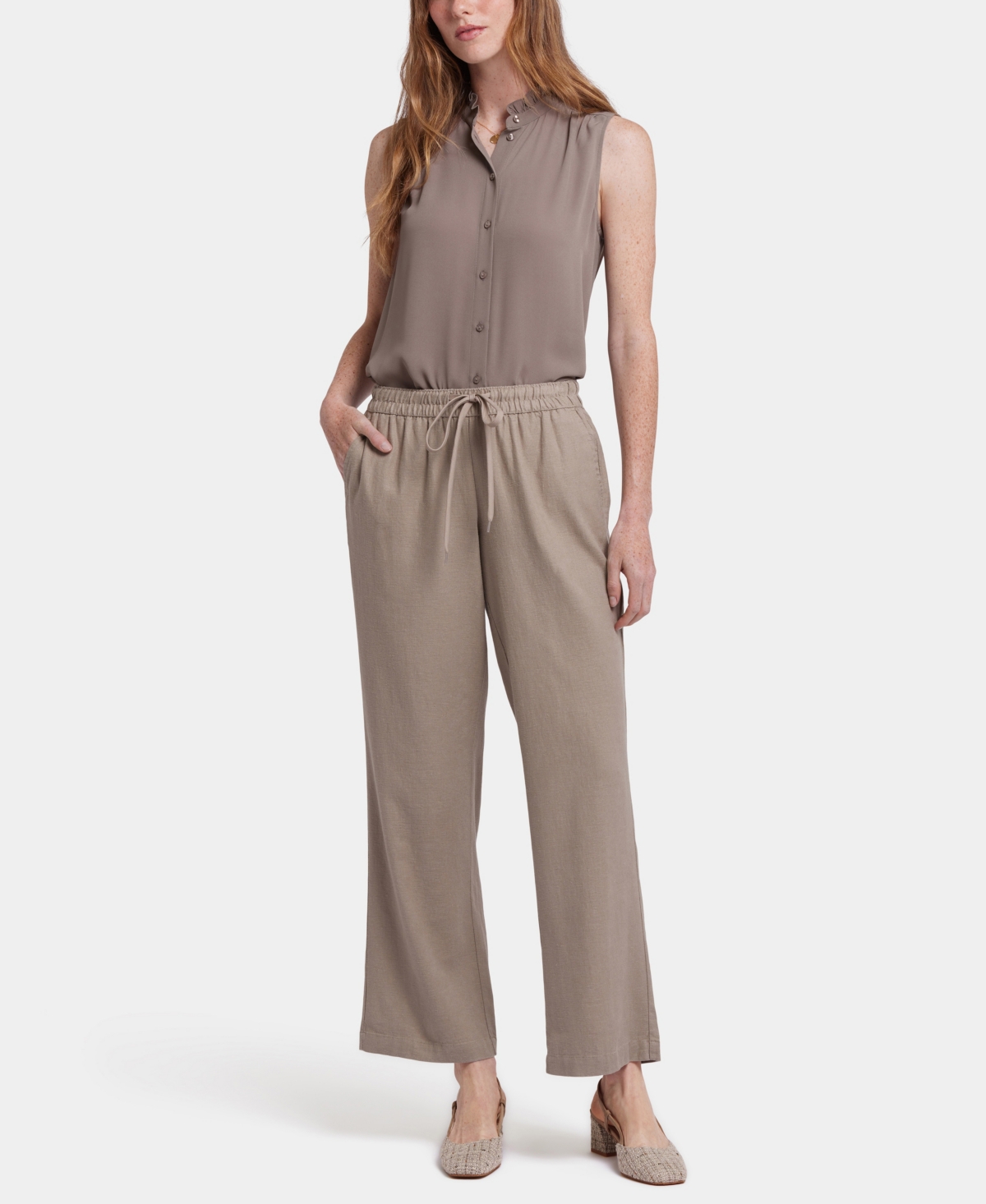Click here for Nydj Petite Relaxed Drawstring Pull-On Pants - Sad... prices