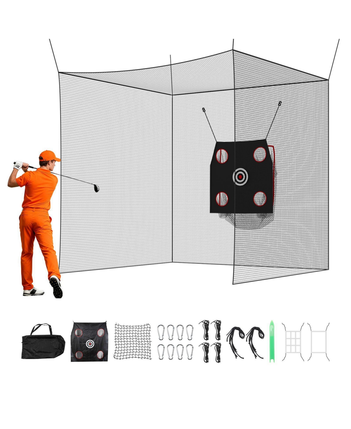 Click here for Mecale 10 x 10 x 10 Ft Golf Practice Cage with Tar... prices