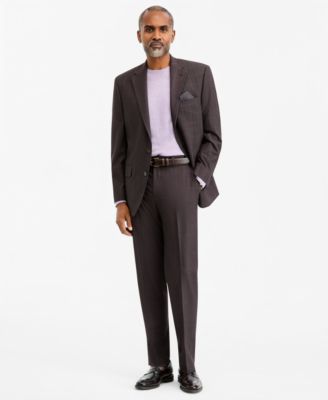 Click here for Tallia Mens Classic Fit Brown Blue Check Suit Sepa... prices