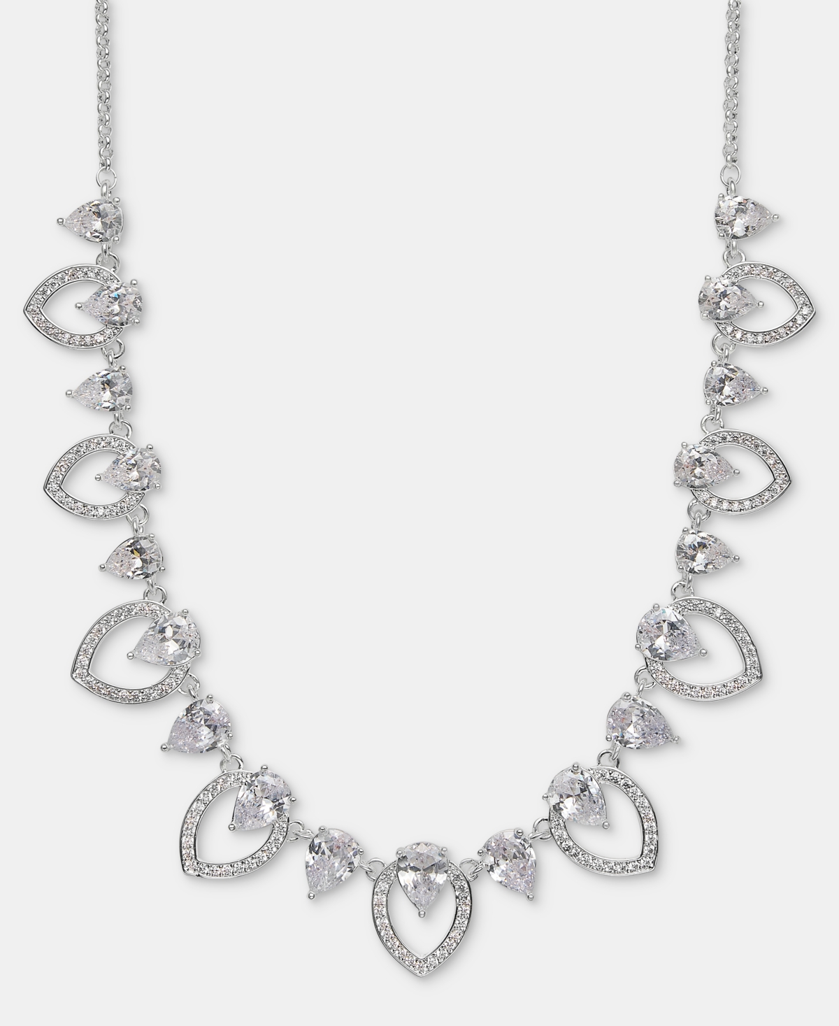 Click here for Anne Klein Silver-Tone Navette Pearl Stone Frontal... prices
