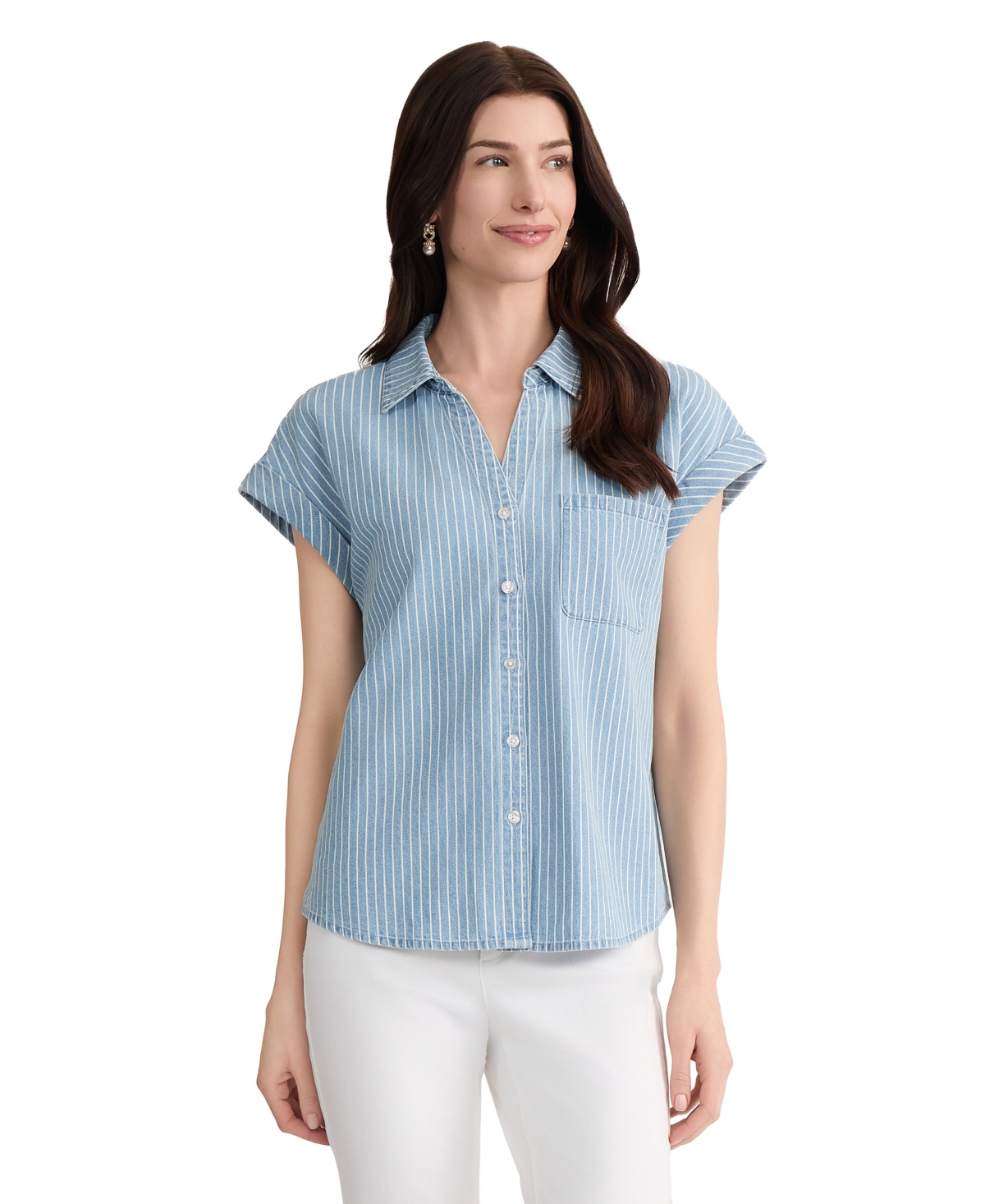 Click here for Jones New York Womens Short-Sleeve Collared Cotton... prices