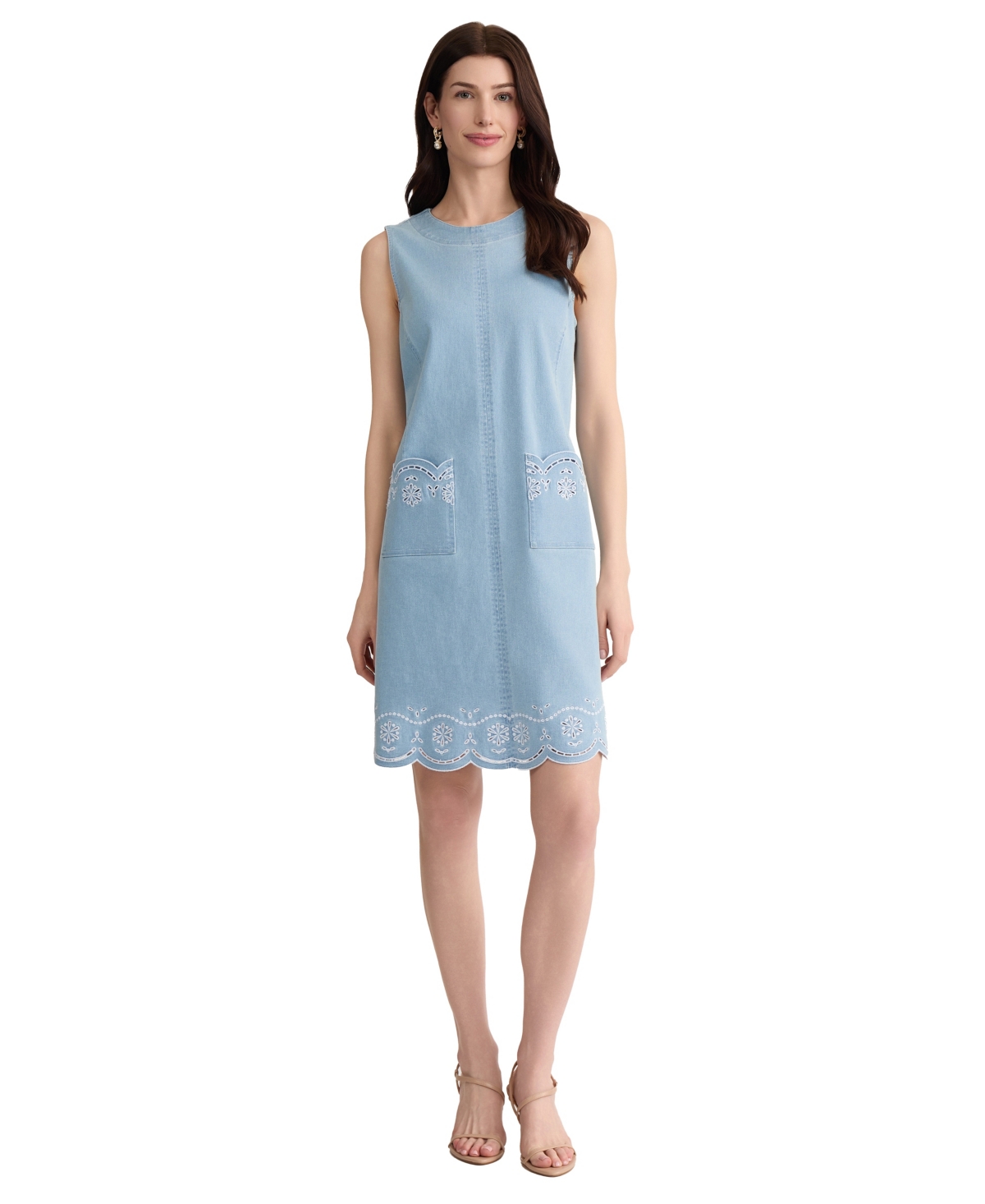 Click here for Jones New York Womens Sleeveless Embroidered Midi... prices
