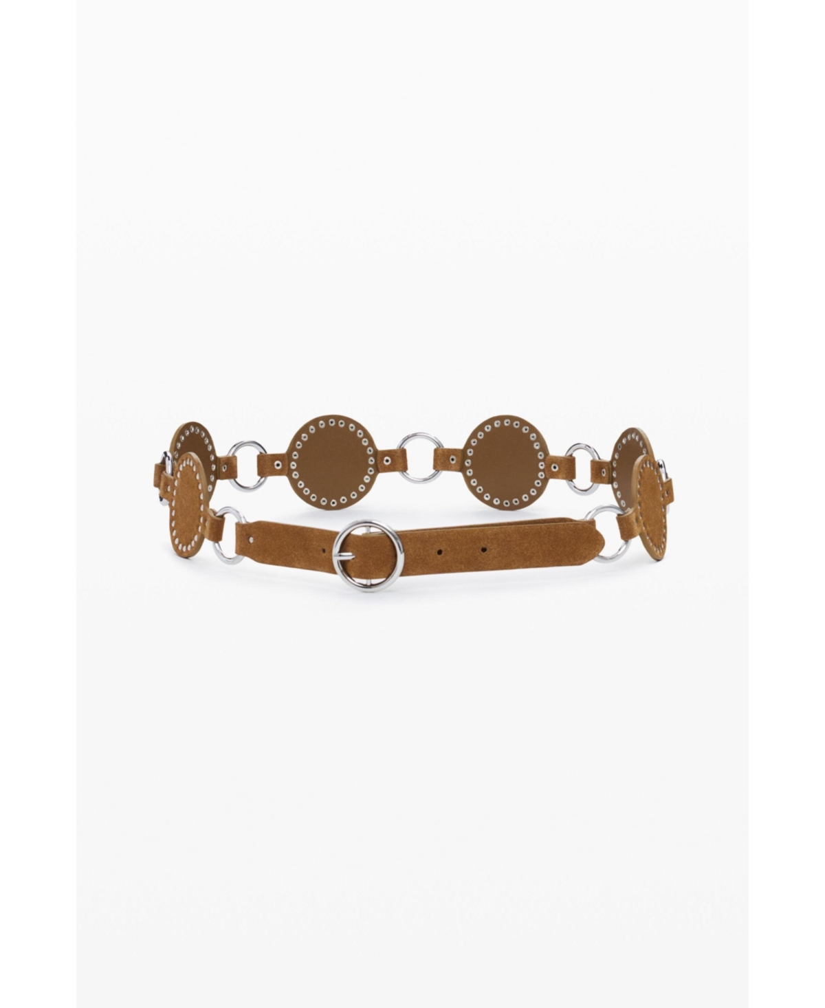 Click here for Desigual Womens Articulated leather belt - Camel prices