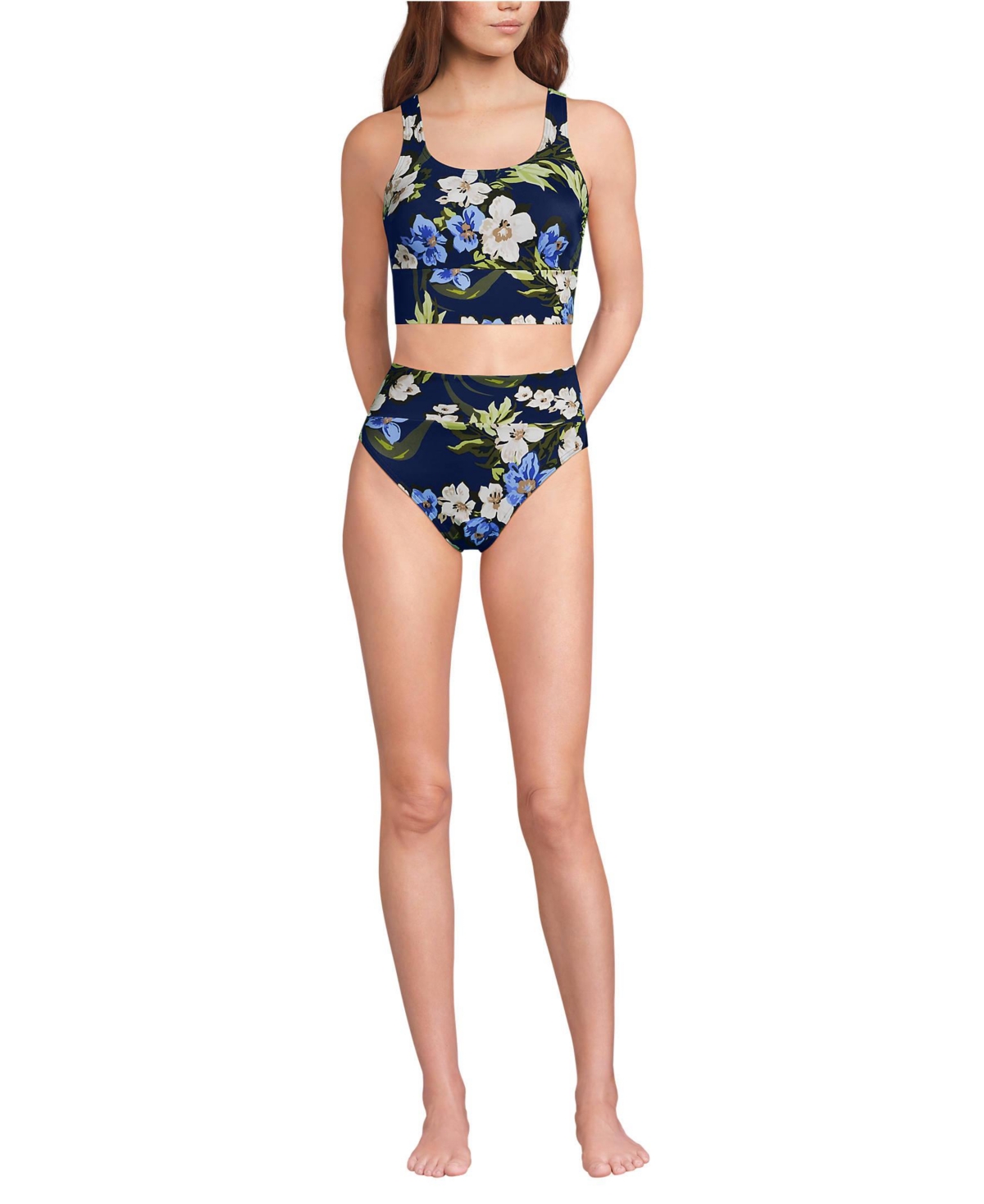 Click here for Lands End Womens Tugless Midkini Top and High Wais... prices