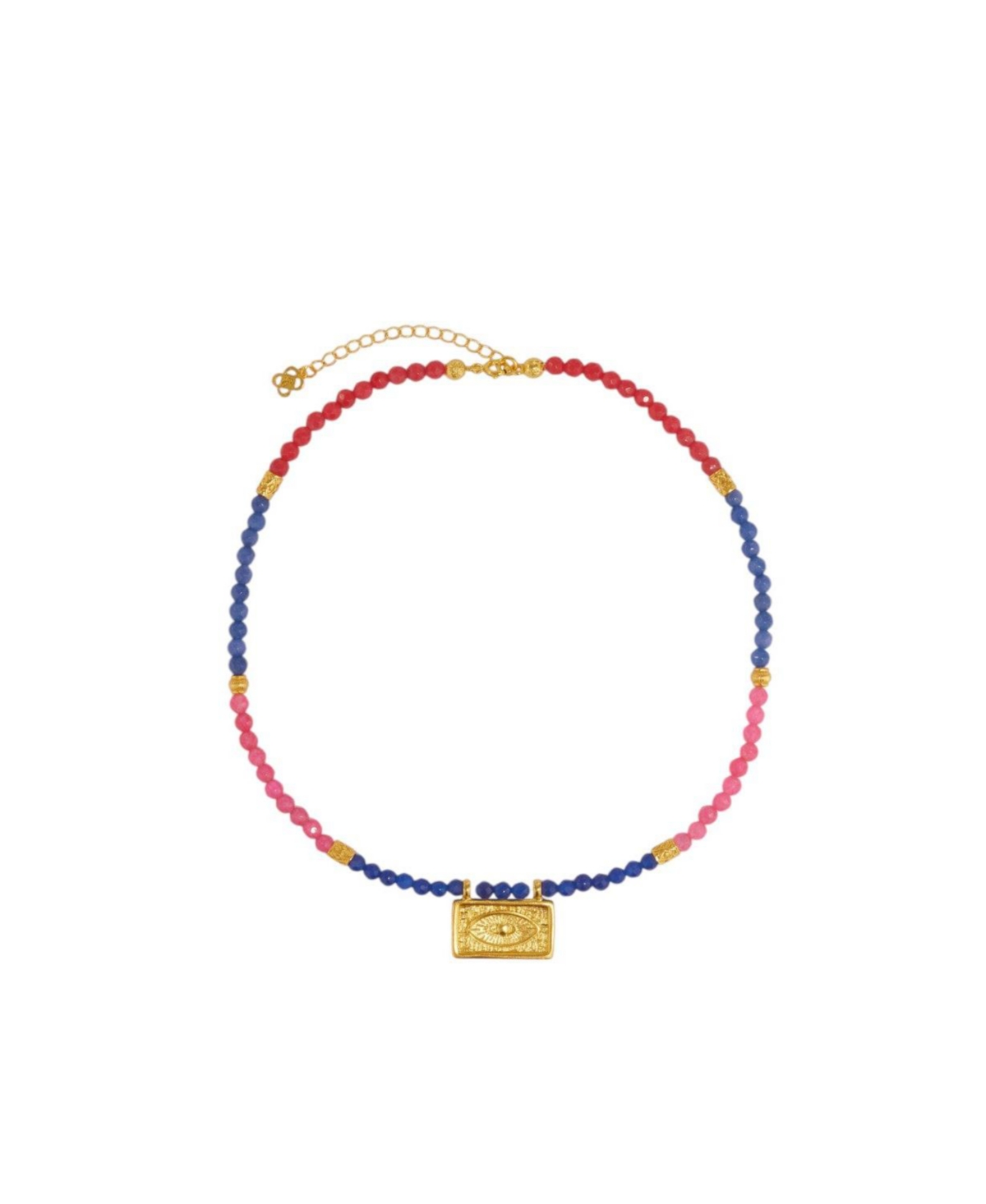 Click here for Ottoman Hands Arden Evil Eye Gemstone Beaded Neckl... prices