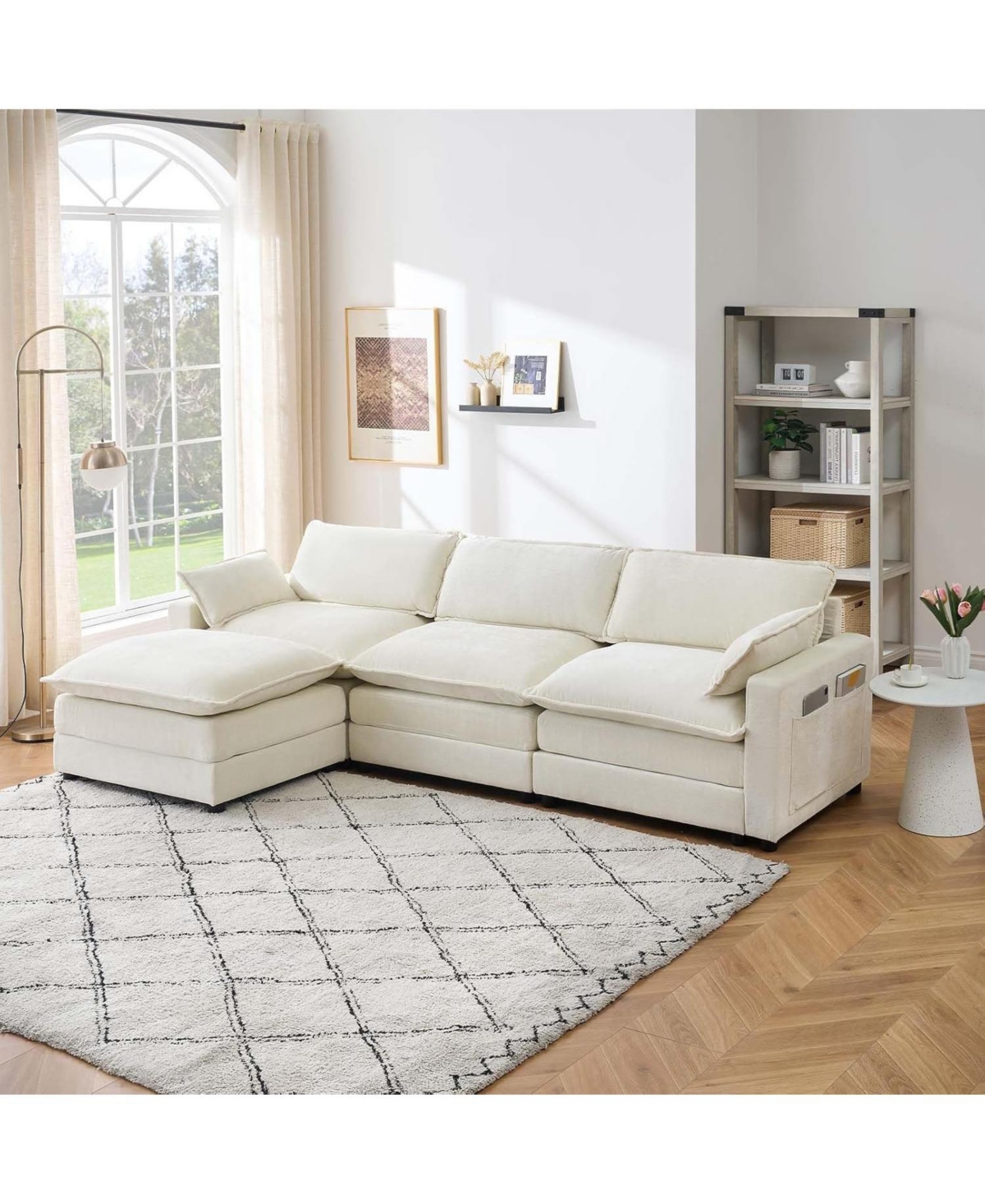 Click here for gaomon Chenille 113-Inch Modular Combo Sofa  Moder... prices