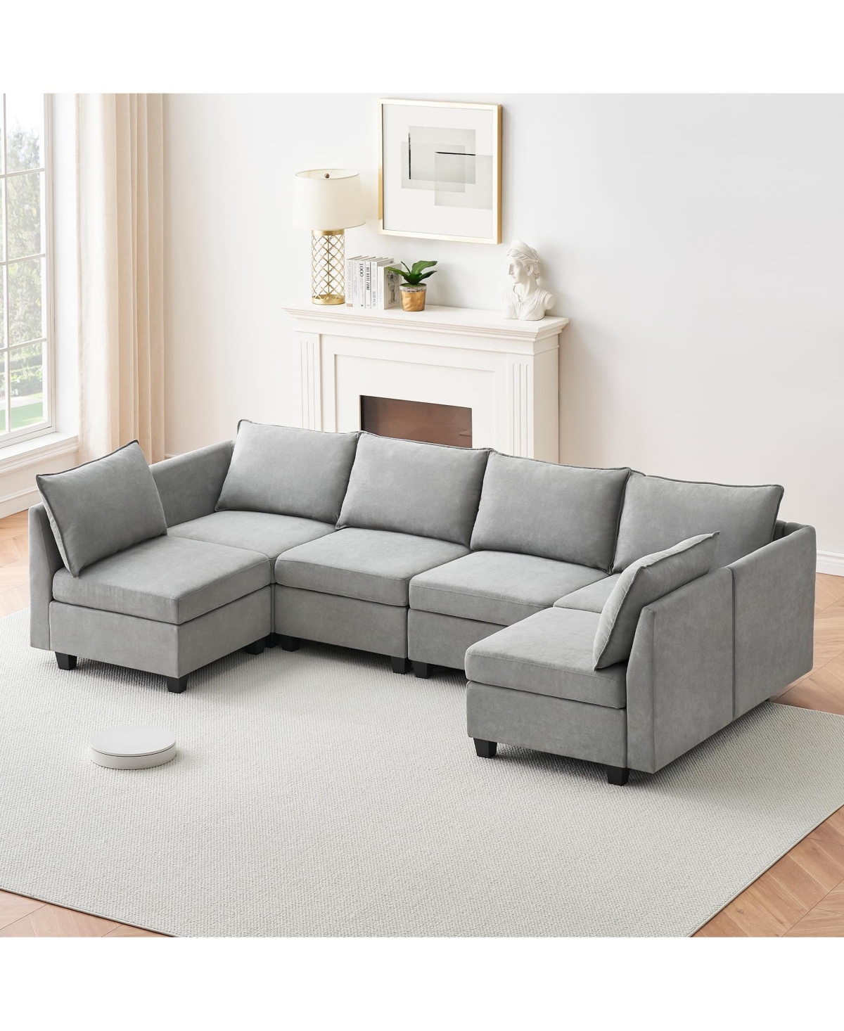 Click here for gaomon 112 Sectional Sofa with Storage Seats 6 Sea... prices