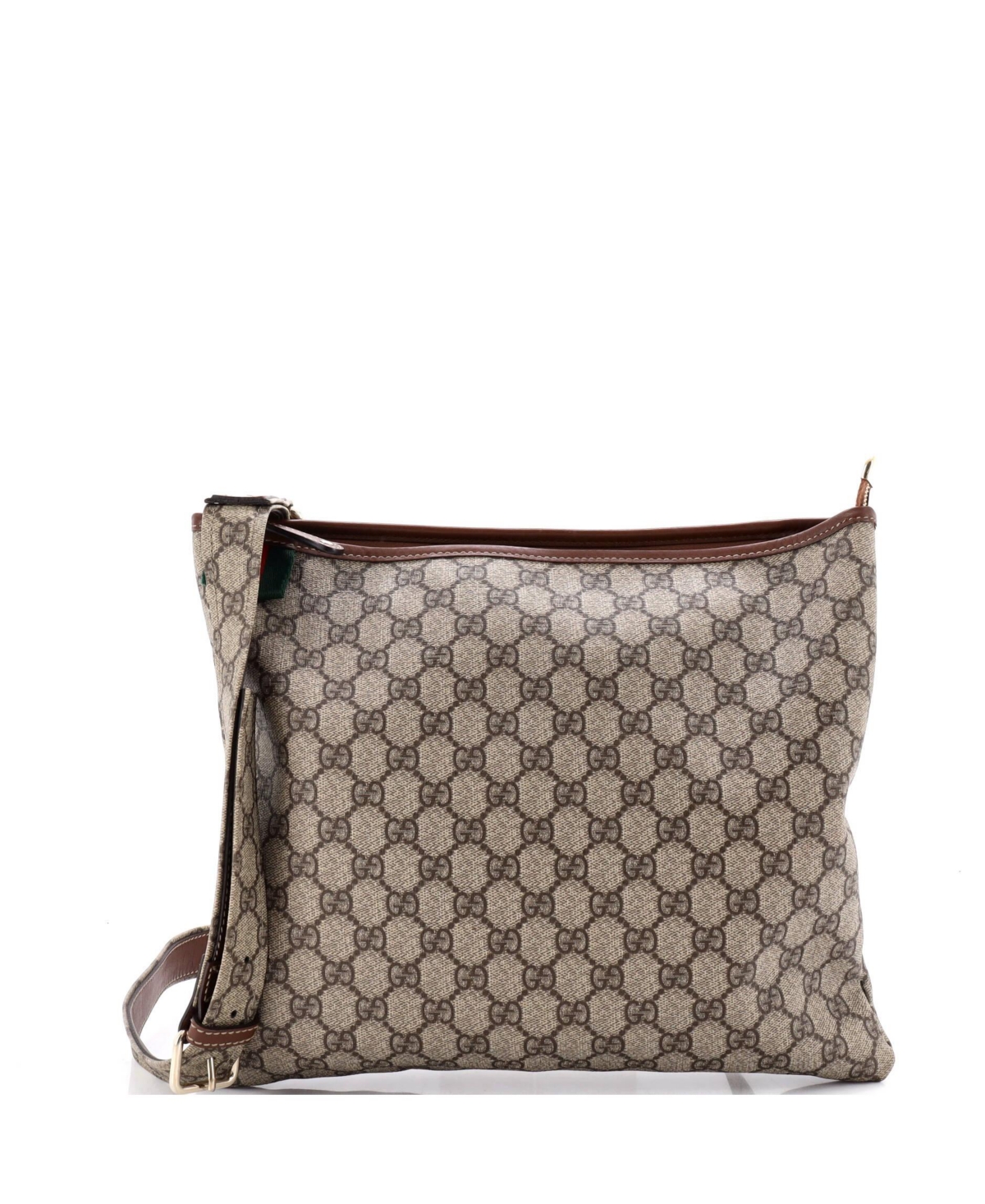 Click here for Pre-Owned Gucci Large Web Loop Flat Messenger Gg C... prices