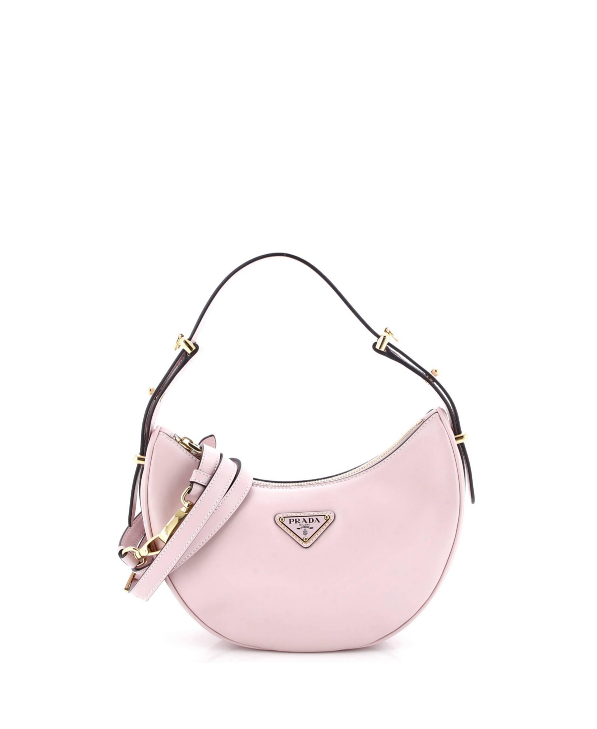 Click here for Pre-Owned Prada Small Arque Half Moon Hobo Leather... prices