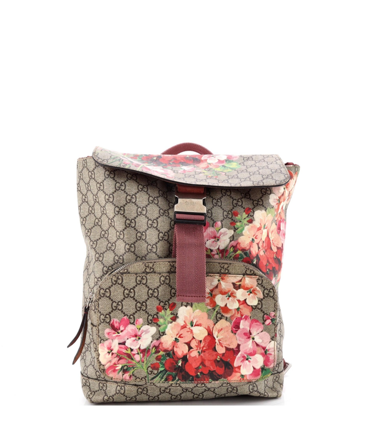Click here for Pre-Owned Gucci Medium Buckle Backpack Blooms Prin... prices