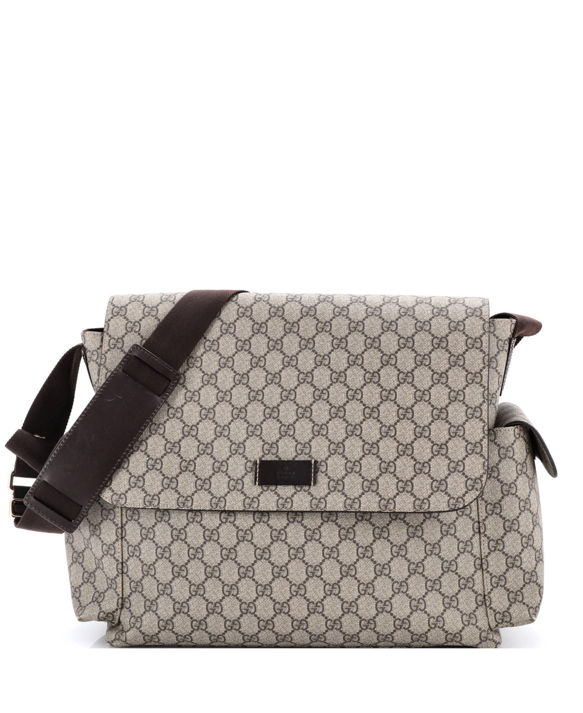 Click here for Pre-Owned Gucci Diaper Bag Gg Coated Canvas - Brow... prices