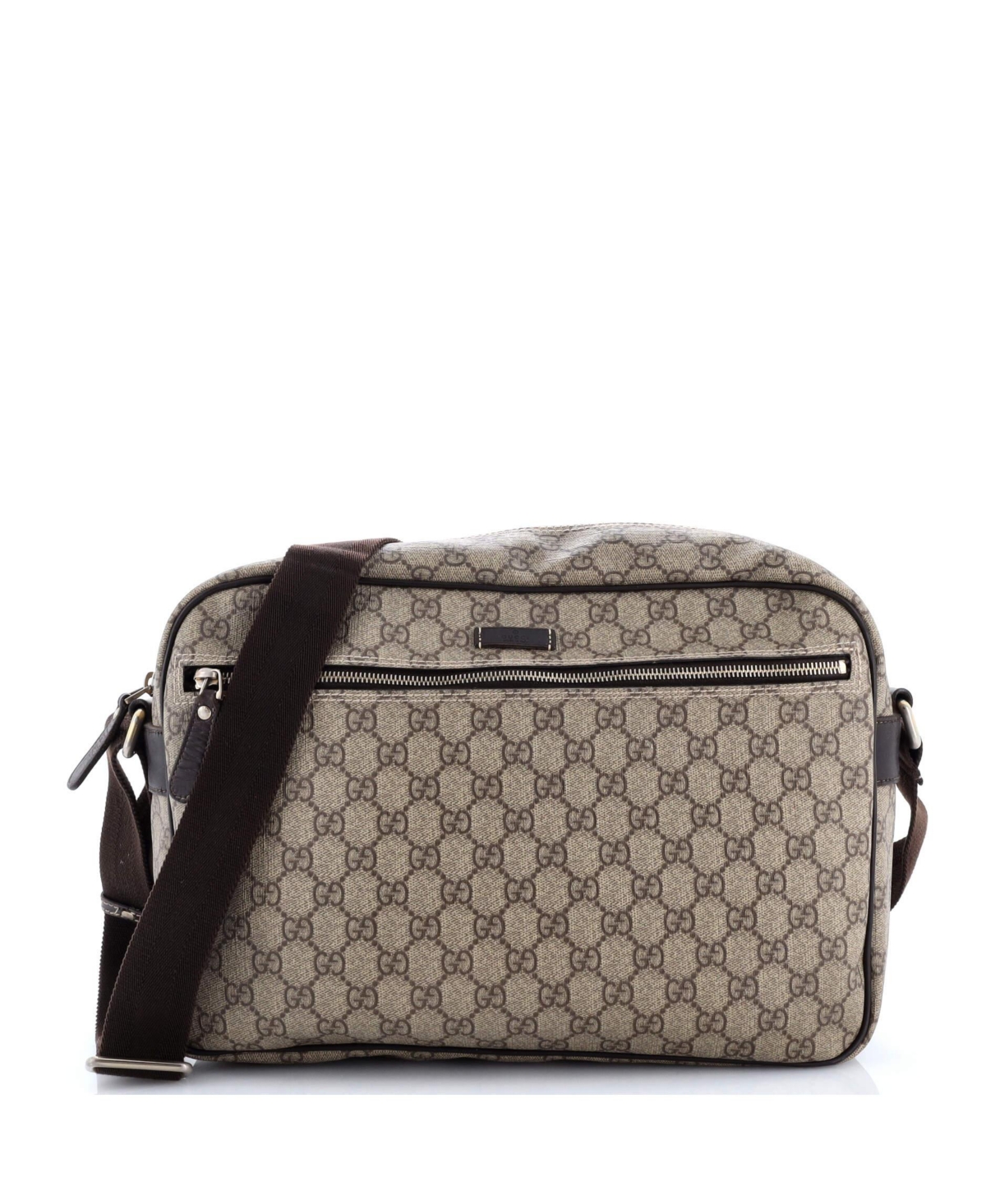 Click here for Pre-Owned Gucci Large Front Zip Camera Bag Gg Coat... prices