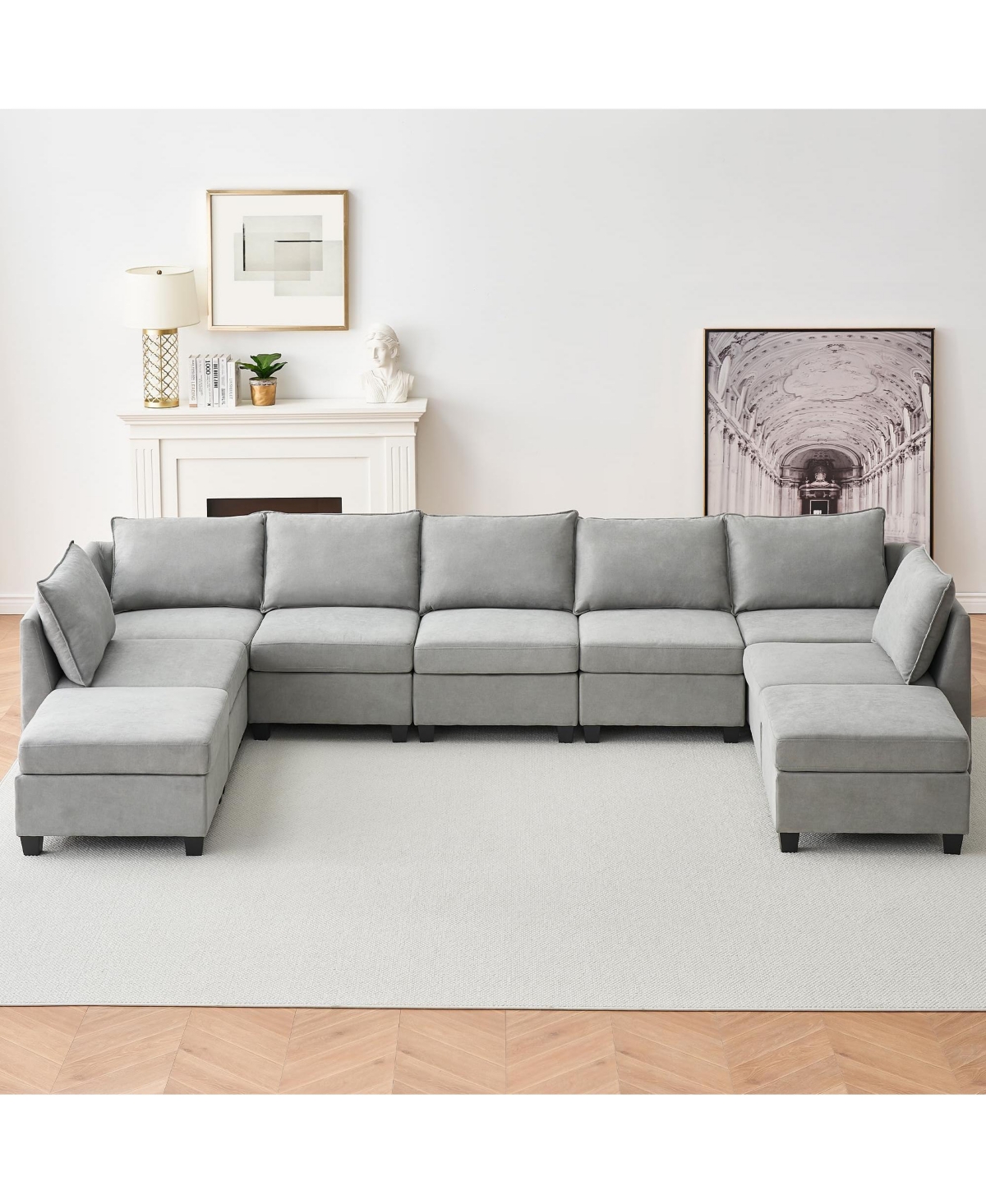 Click here for gaomon 163 Sectional Sofa with Storage Seats 9 Sea... prices
