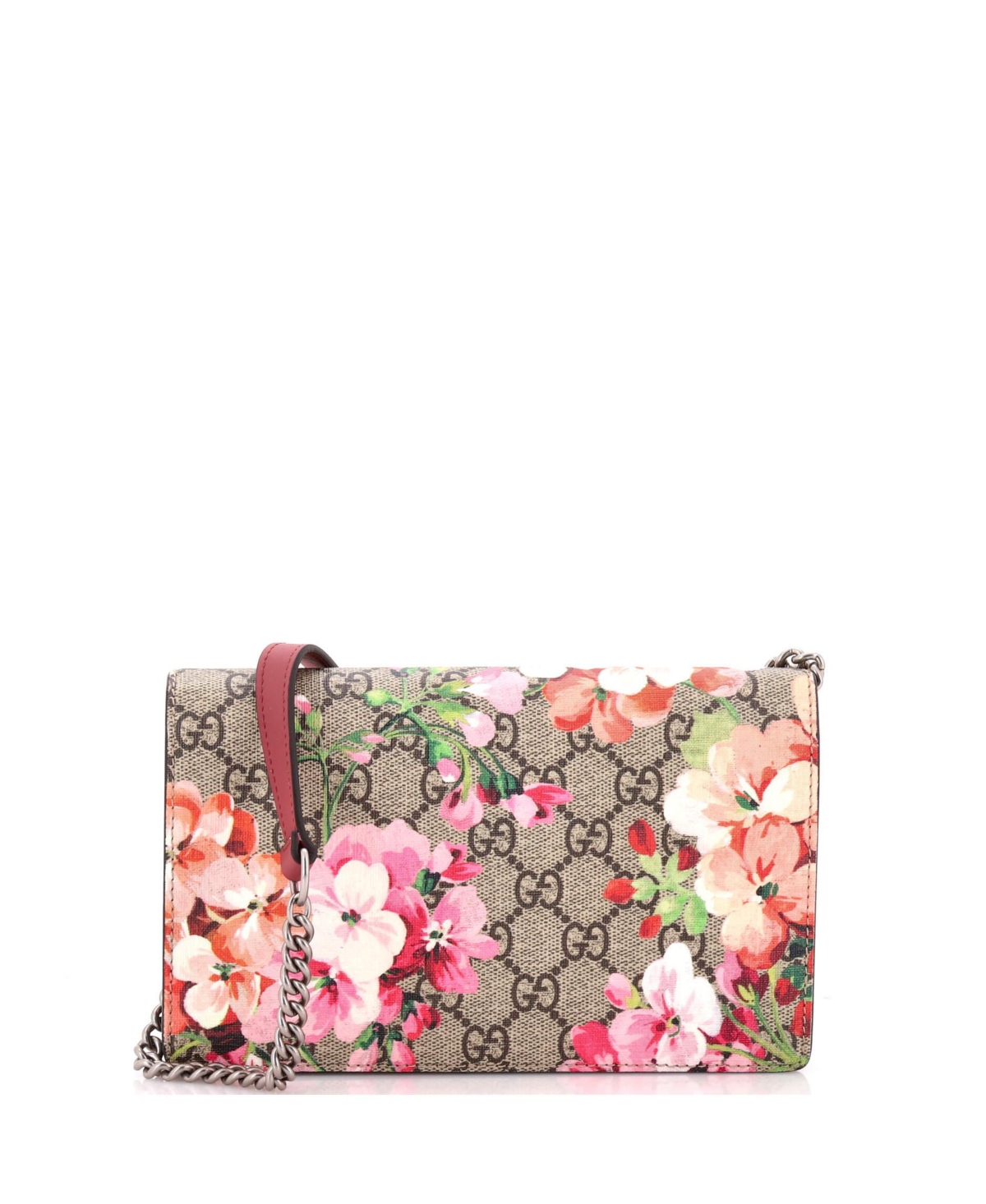 Click here for Pre-Owned Gucci Chain Wallet Blooms Print Gg Coate... prices
