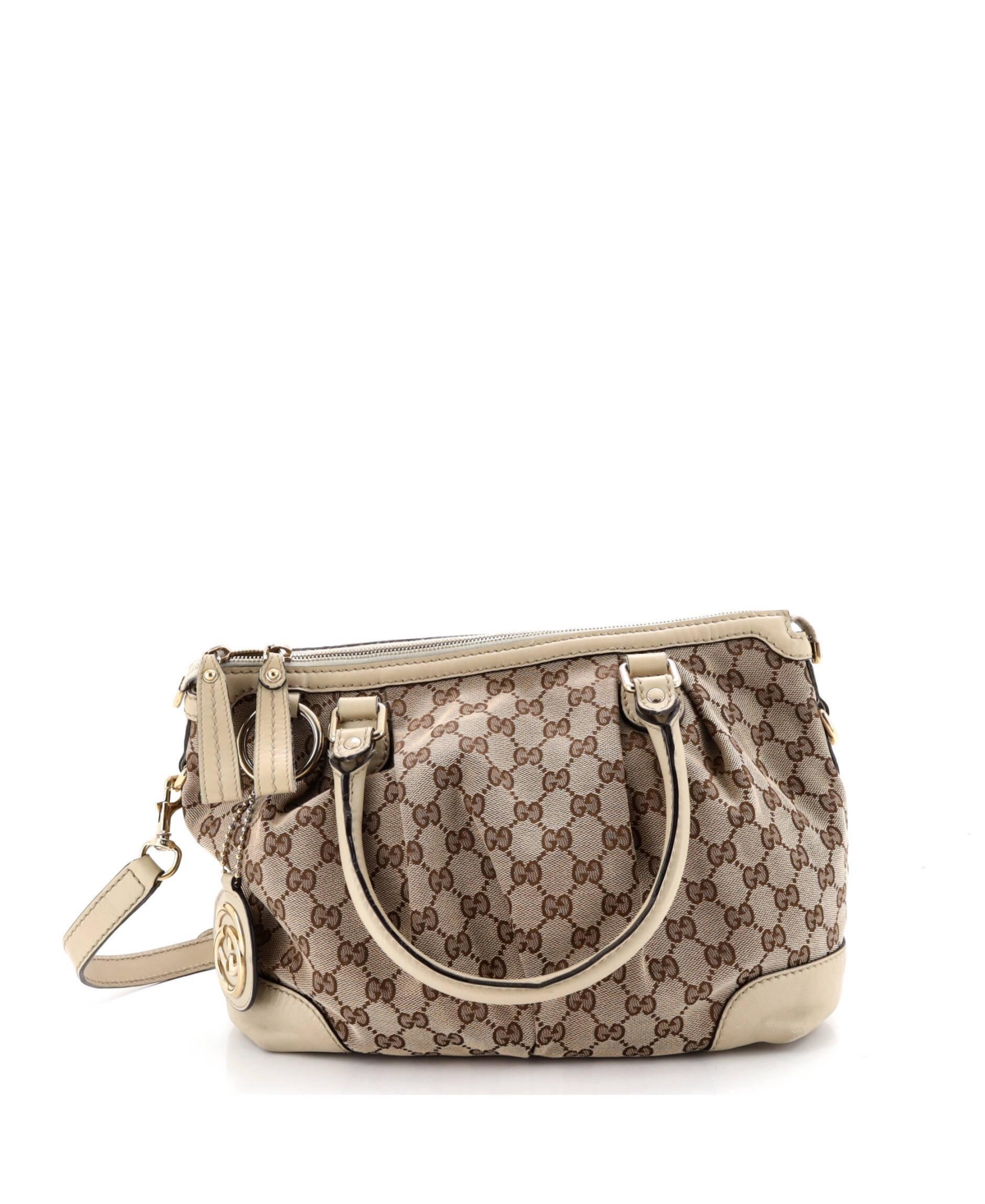 Click here for Pre-Owned Gucci Medium Sukey Tote Gg Canvas with L... prices