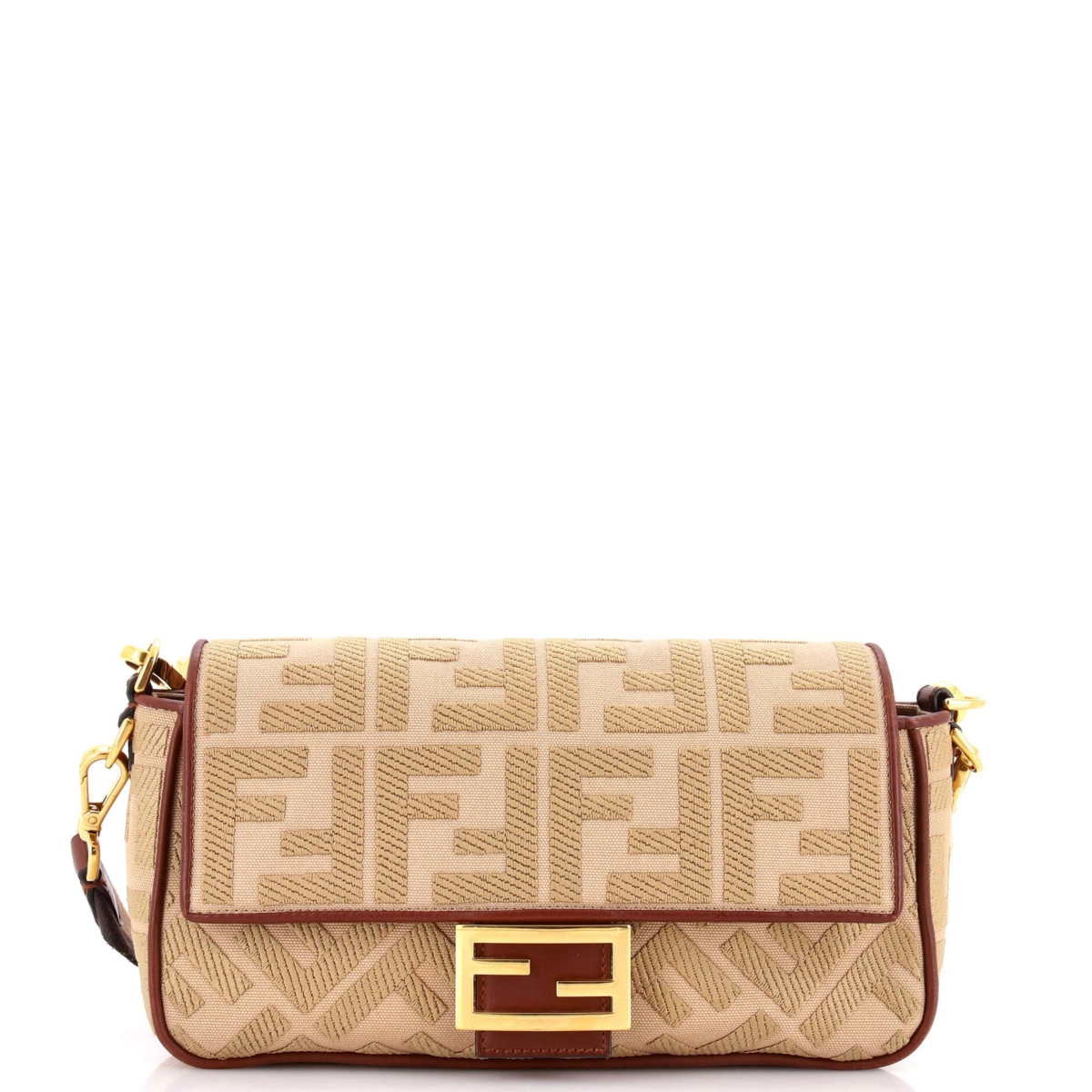 Click here for Pre-Owned Fendi Medium Baguette Nm Bag Zucca Embro... prices