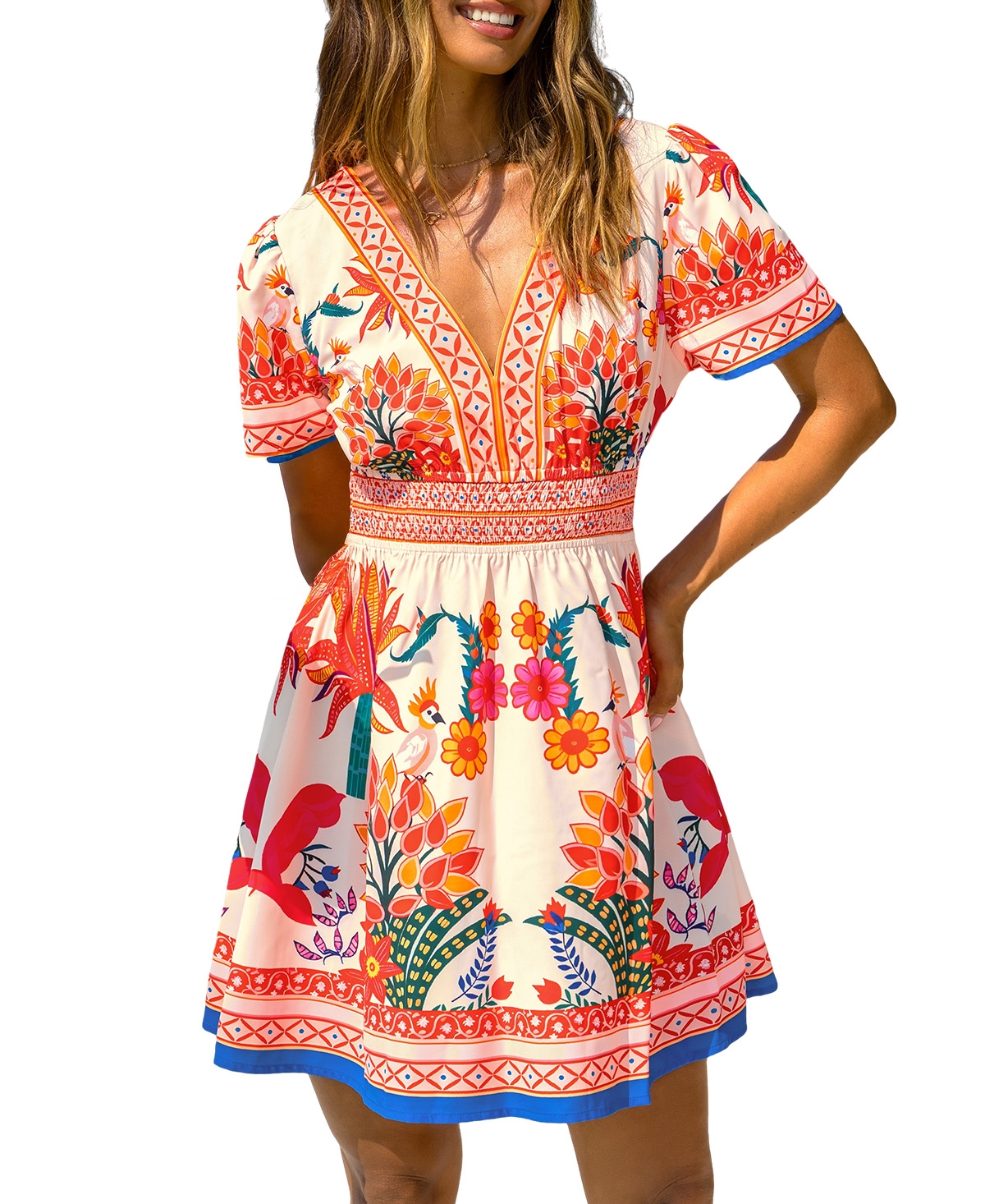 Click here for Cupshe Womens So Eccentric Tropical Mini Beach Dre... prices