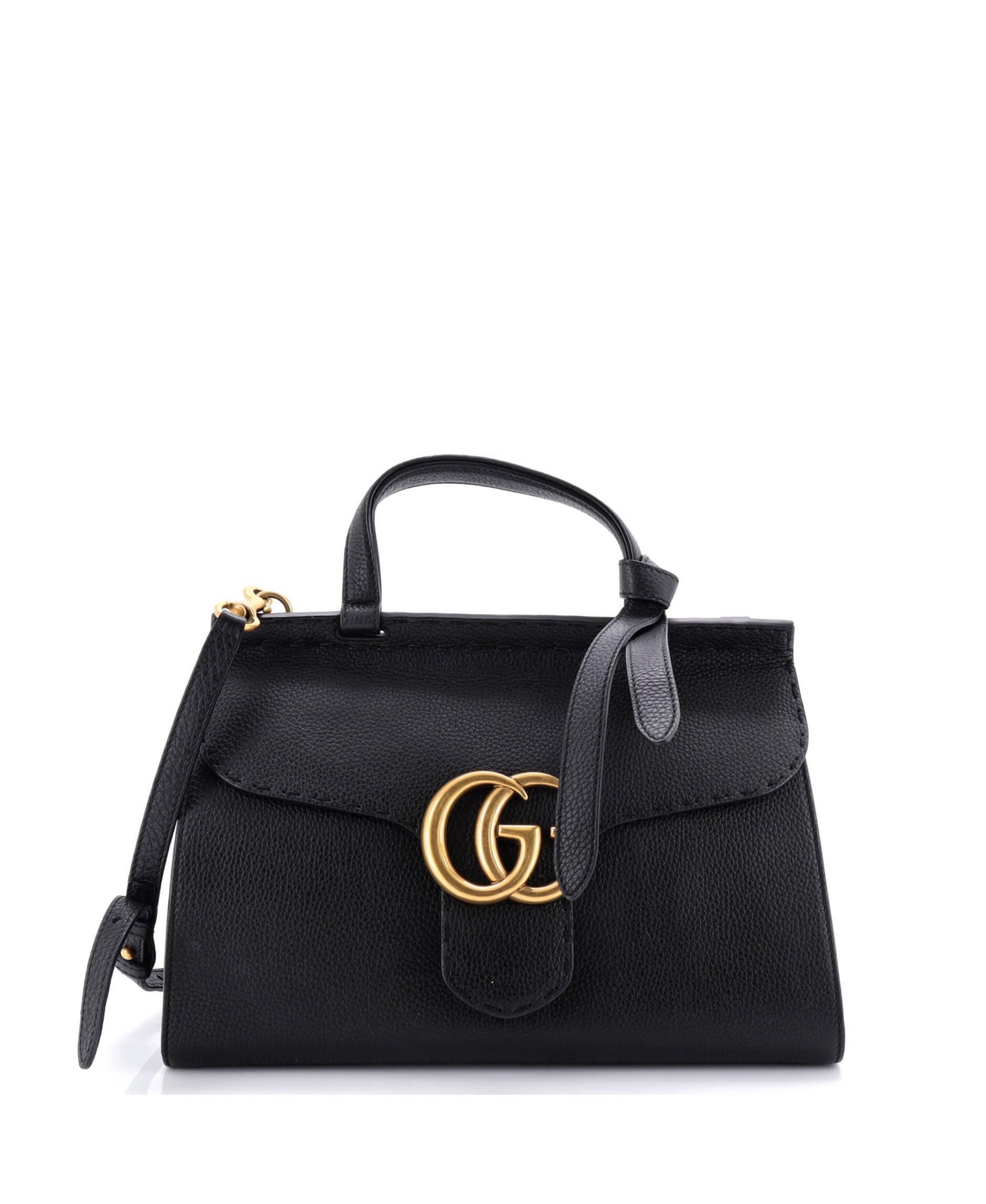 Click here for Pre-Owned Gucci Small Gg Marmont Top Handle Bag Le... prices