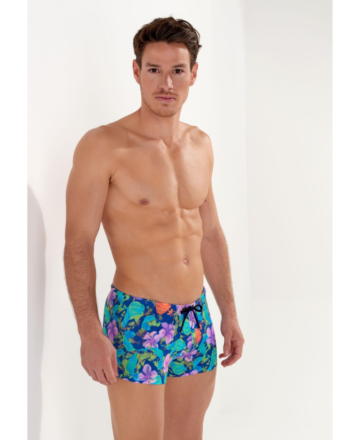 Click here for Hom Mens Balata Swim Shorts - Open Blue 467 prices