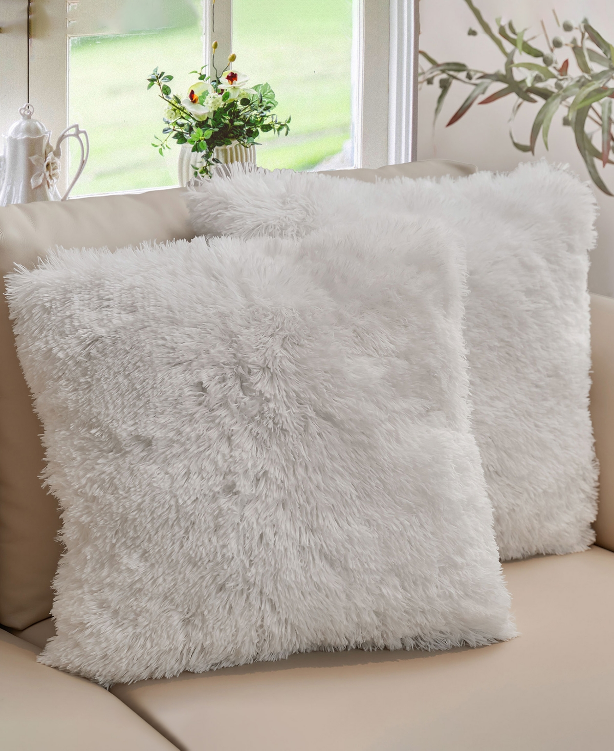 Click here for Cheer Collection Textured Fluffy Decorative Pillow... prices
