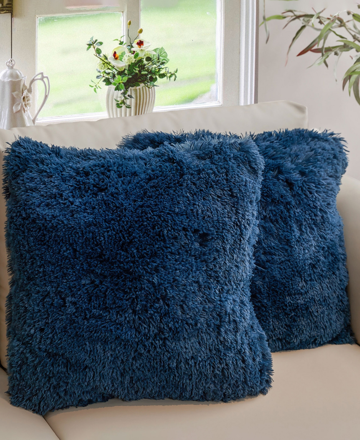 Click here for Cheer Collection Textured Fluffy Decorative Pillow... prices
