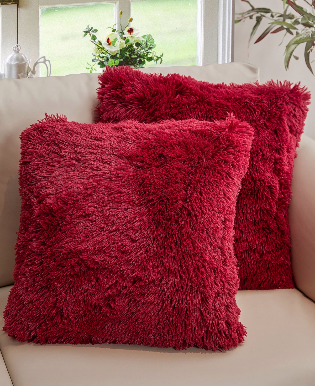Click here for Cheer Collection Textured Fluffy Decorative Pillow... prices