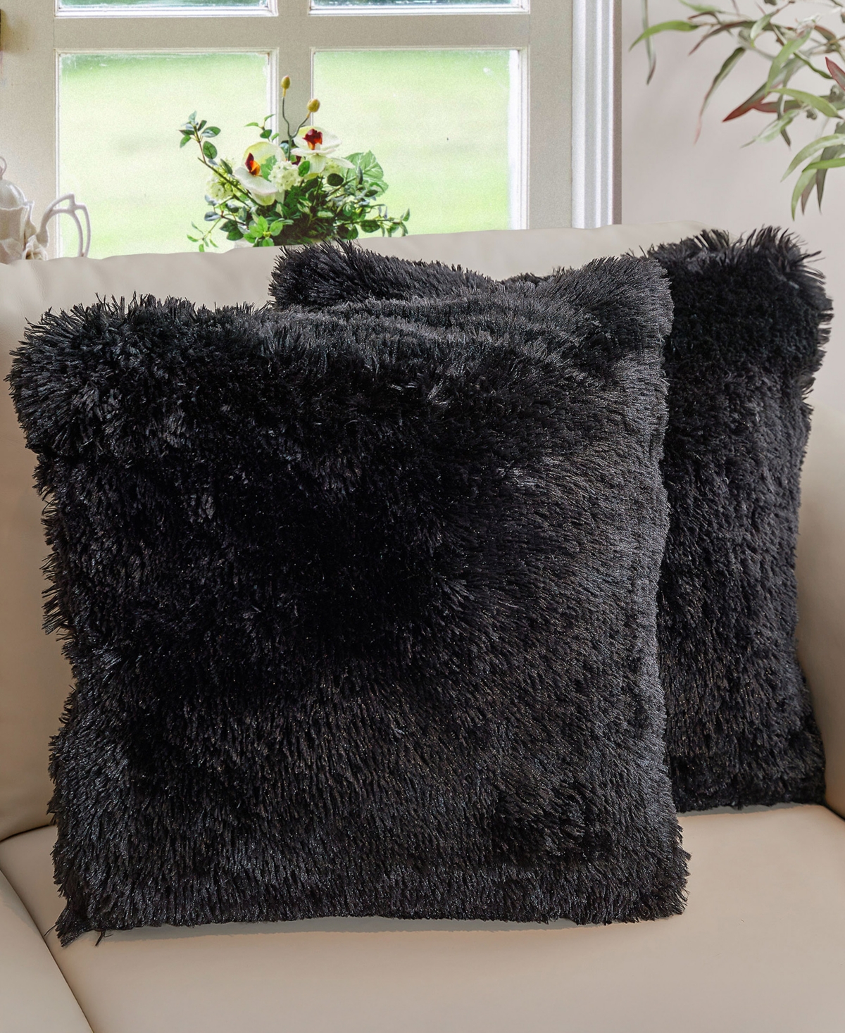 Click here for Cheer Collection Textured Fluffy Decorative Pillow... prices