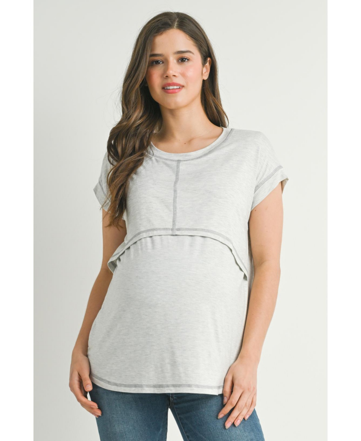 Click here for Hello Miz Maternity T-Shirt Relaxed Fit Short Slee... prices