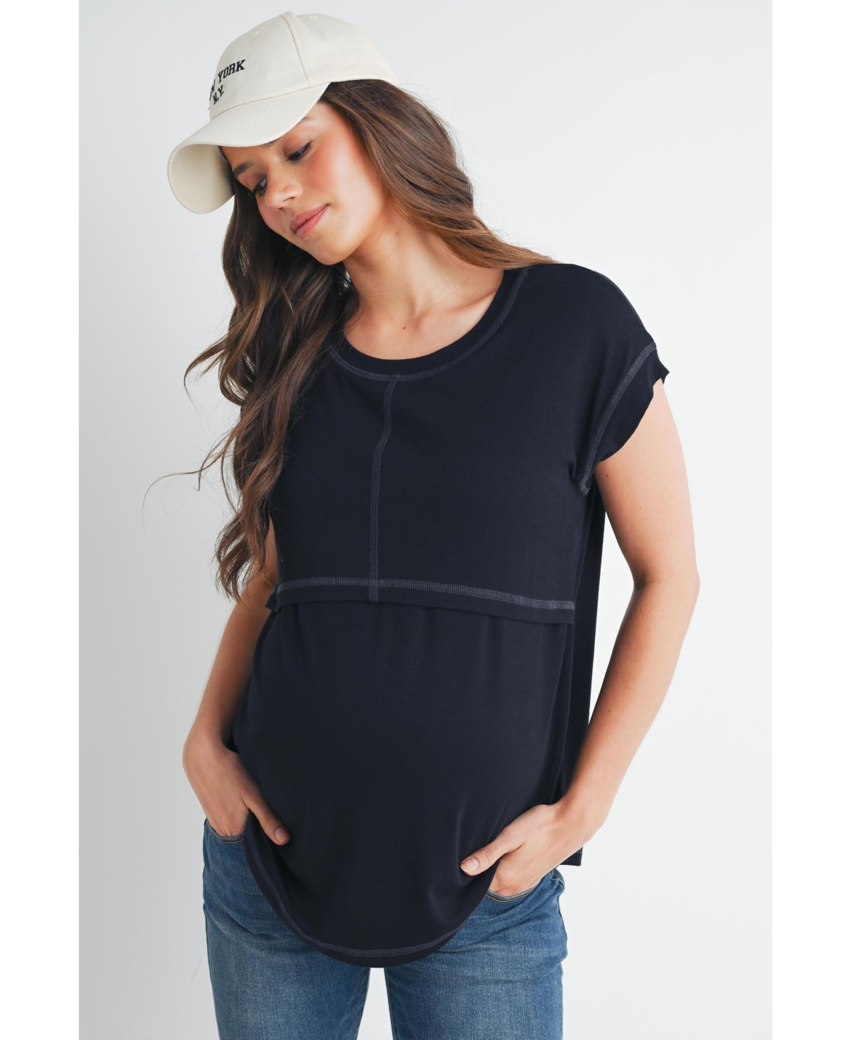 Click here for Hello Miz Maternity T-Shirt Relaxed Fit Short Slee... prices