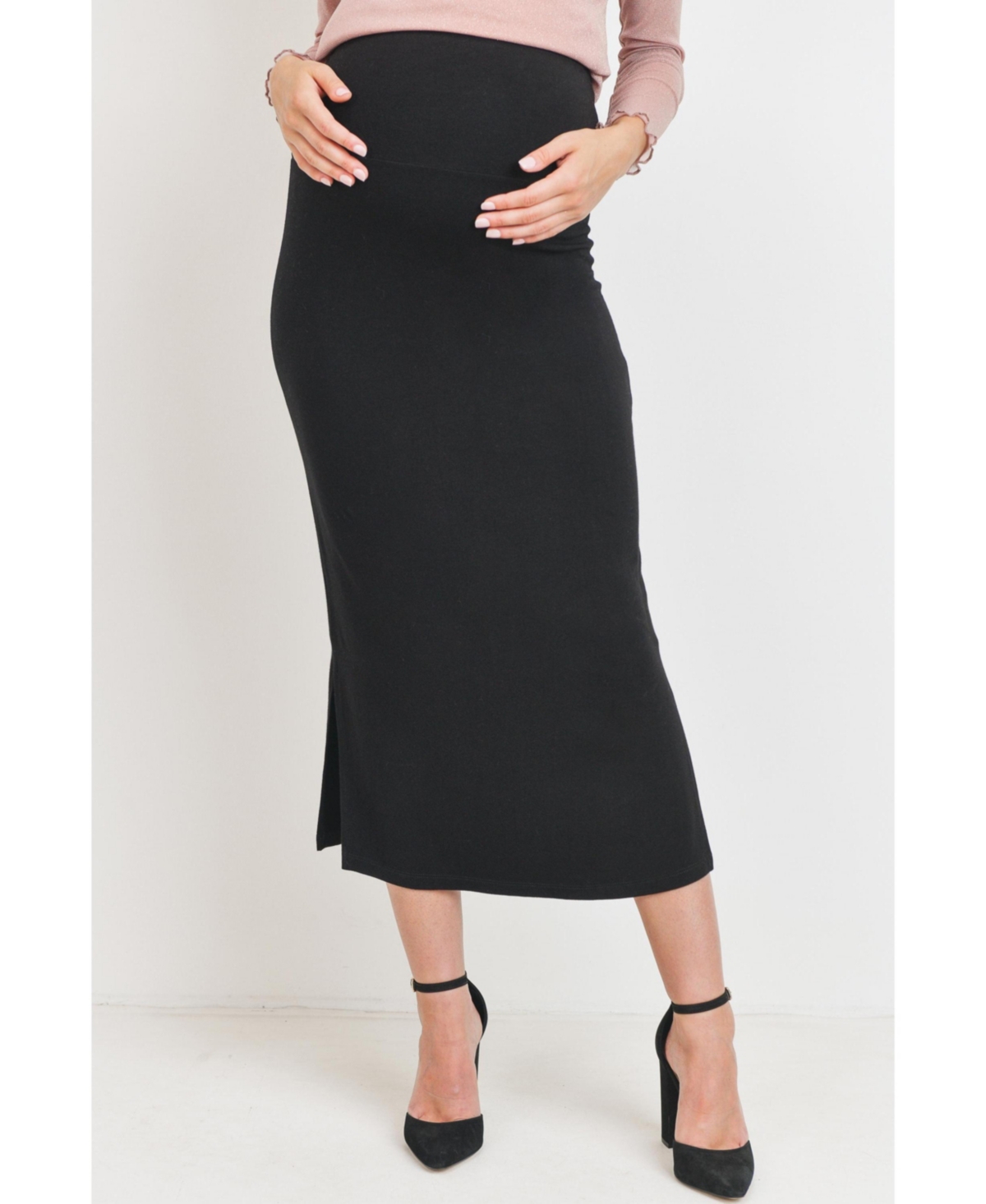 Click here for Hello Miz Maternity High-Rise Pencil Midi Skirt wi... prices