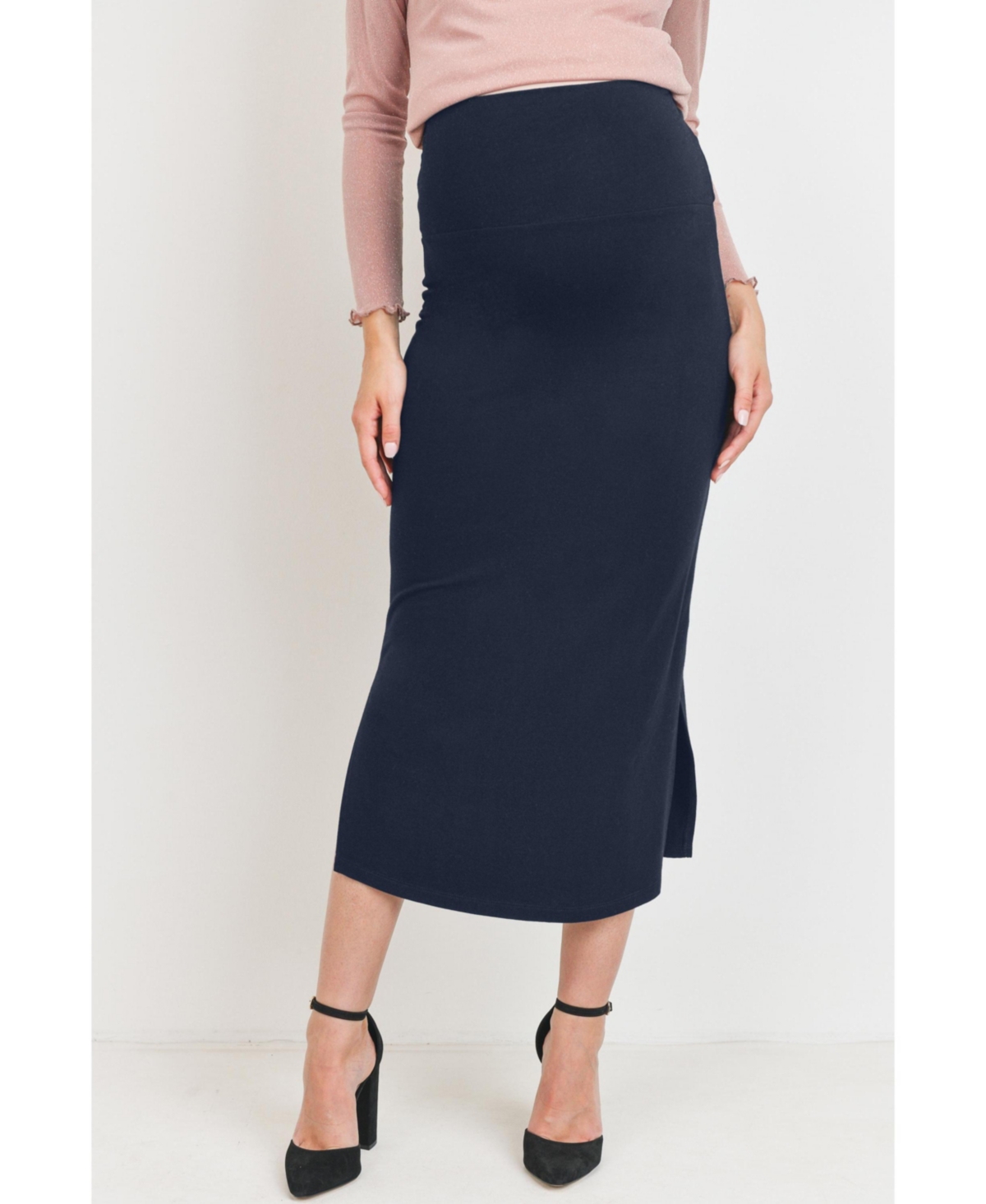 Click here for Hello Miz Maternity High-Rise Pencil Midi Skirt wi... prices